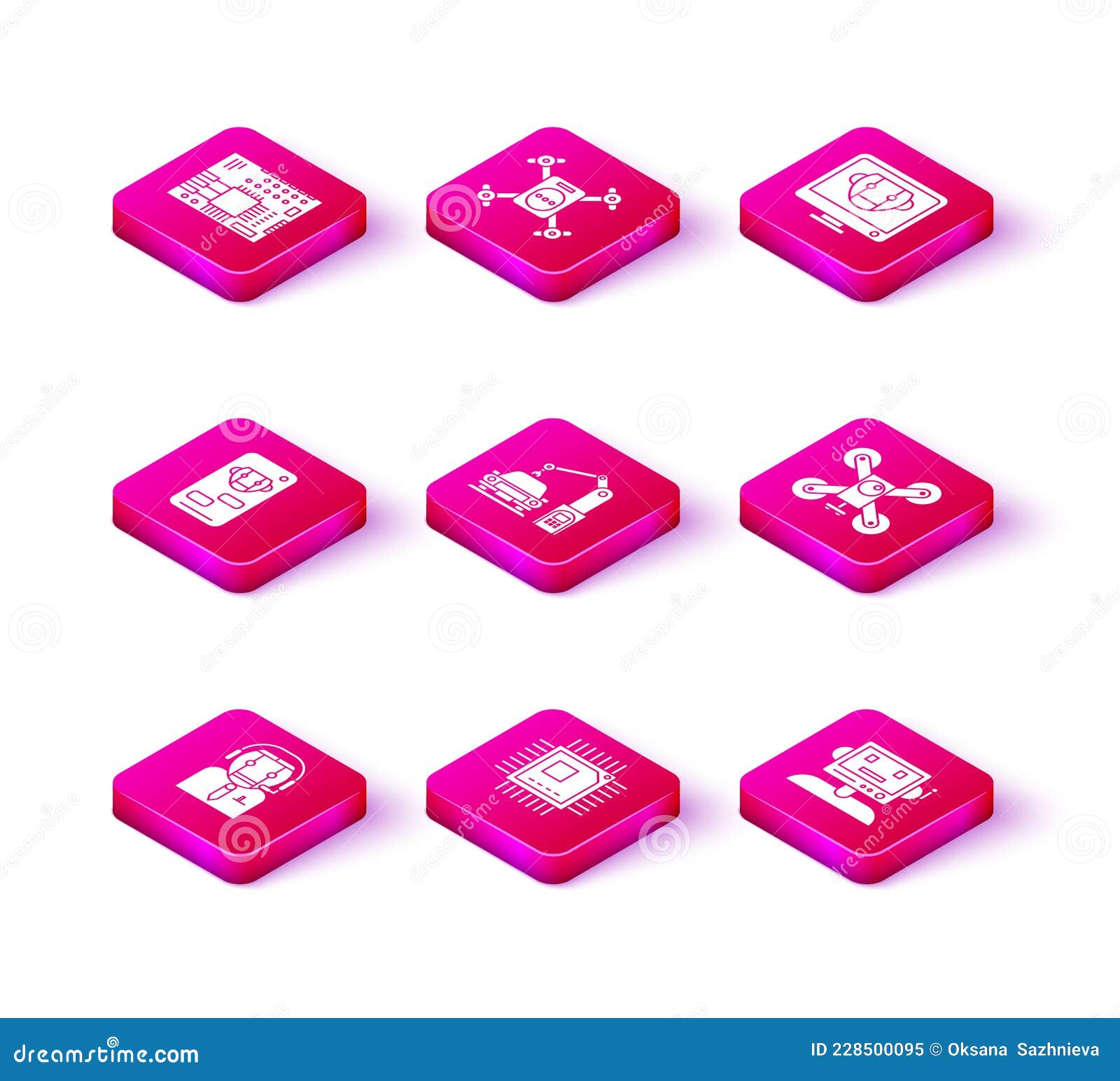 Set Worker Robot Processor with Microcircuitos Cpu Bot Industrial Machine Robotic Arm Handrobot ...