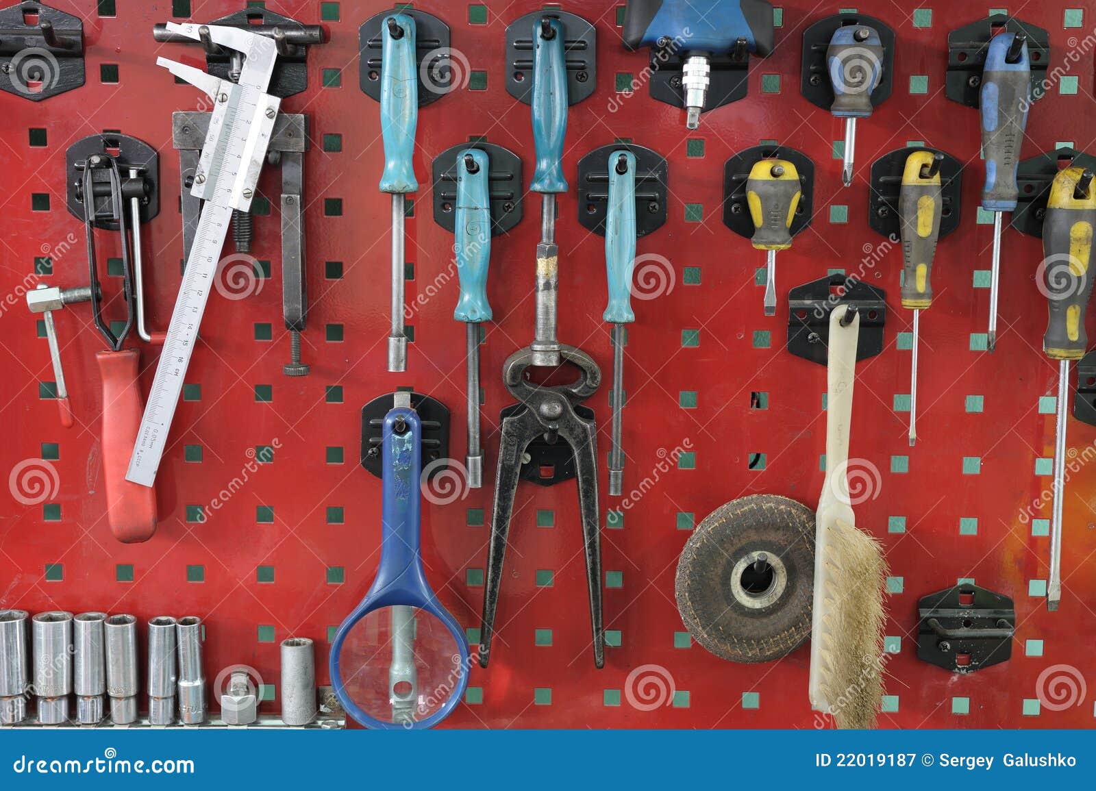 Set of the Working Tool at the Stand Stock Image - Image of combination ...