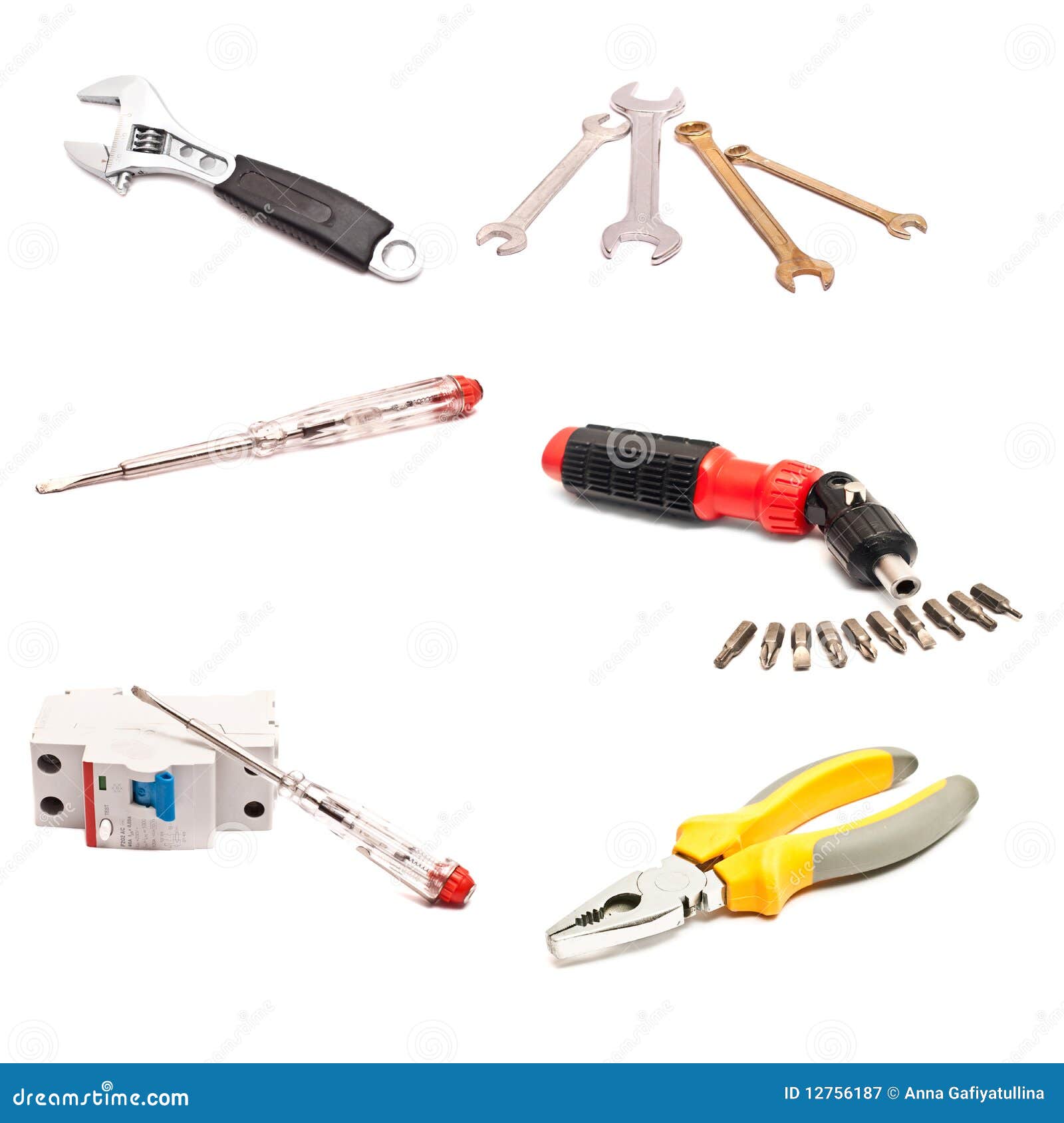 Set of working tools stock image. Image of pliers, steel - 12756187