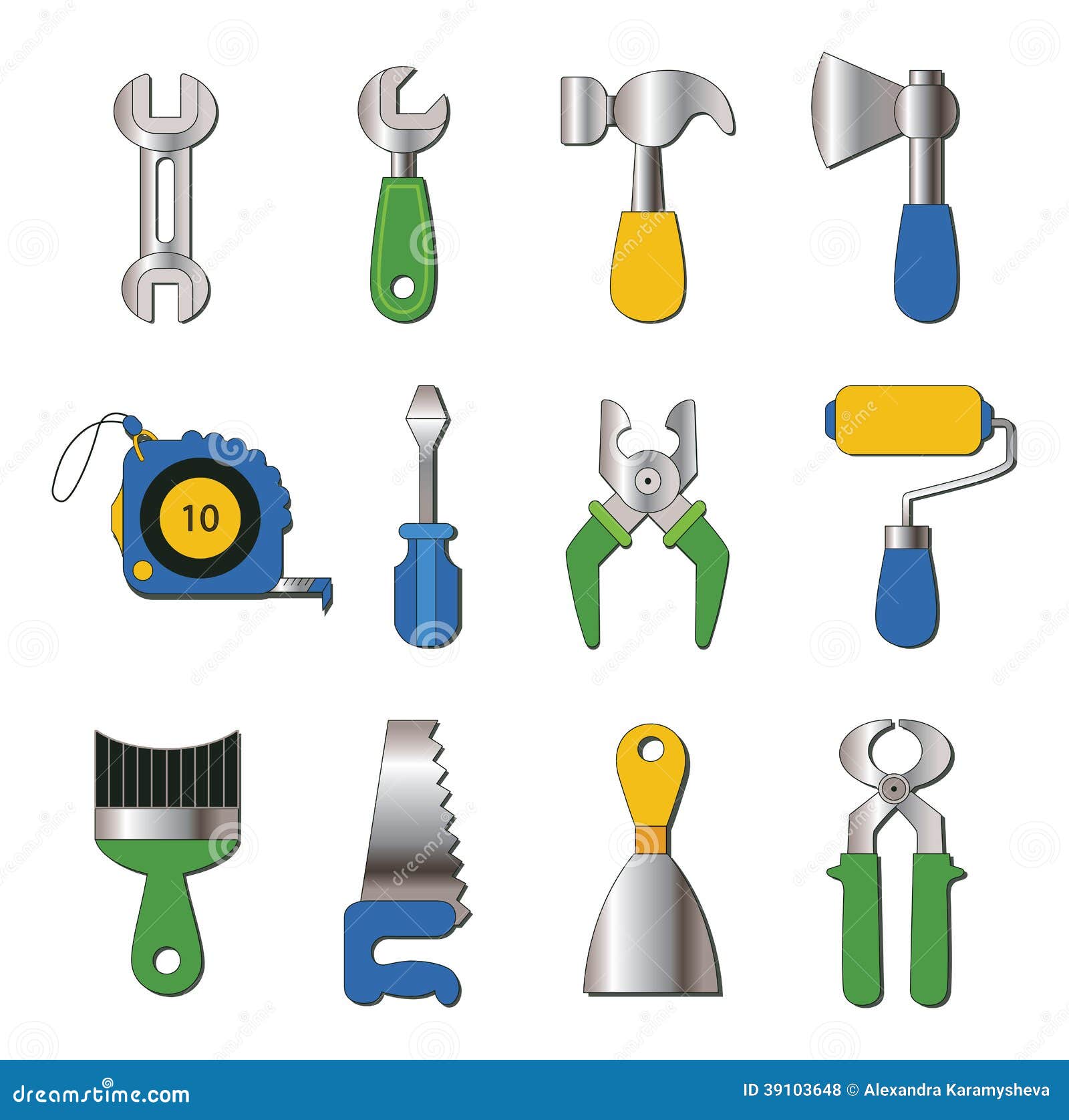 Working Tools. Tools Repair Icons For Work. Vector Set Of Hand-drawn ...