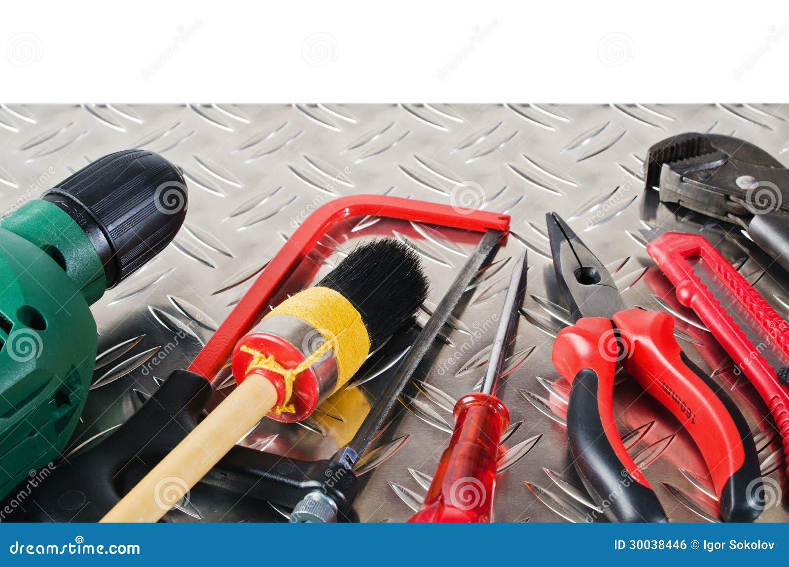 Set of working tools stock photo. Image of black, inch - 30038446