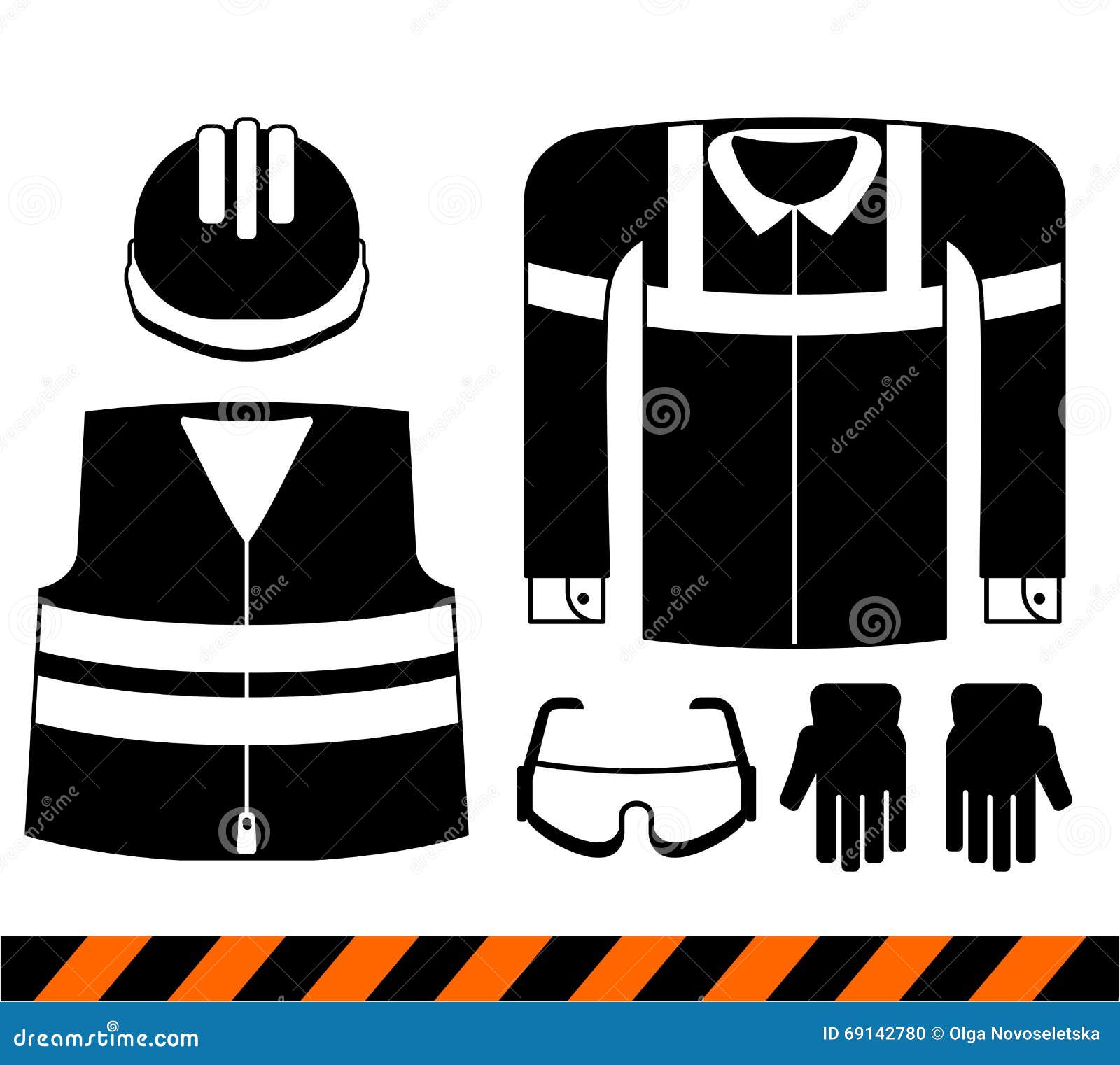 Set of workwear stock vector. Illustration of employees - 69142780
