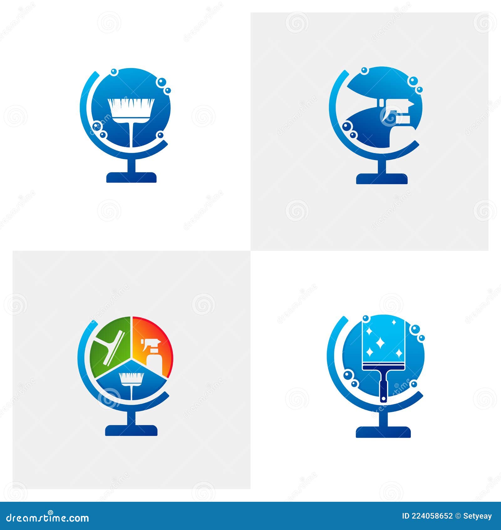 Set of World Clean Logo Vector Template, Creative Clean Logo Design ...