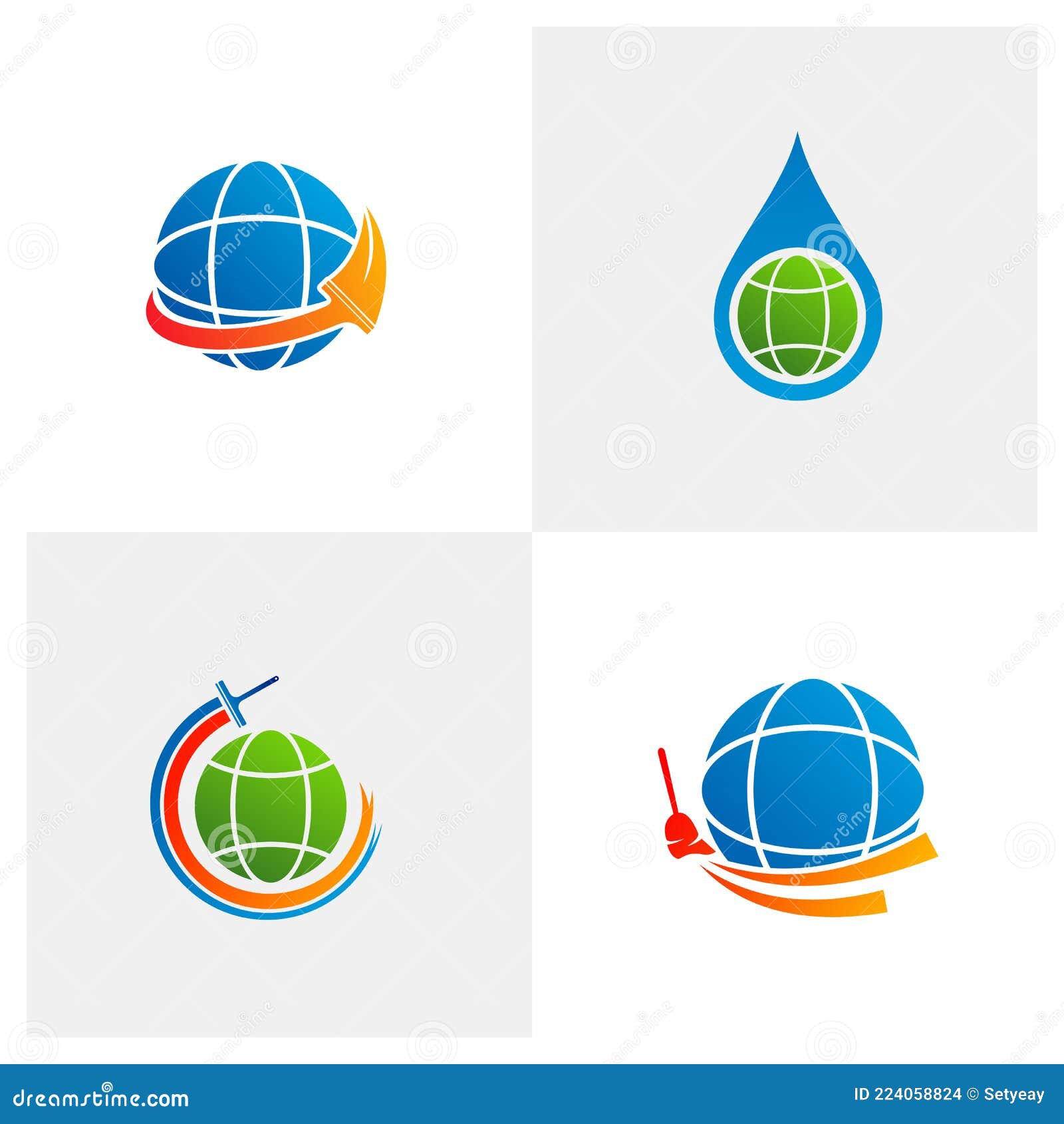 Set of World Clean Logo Vector Template, Creative Clean Logo Design ...