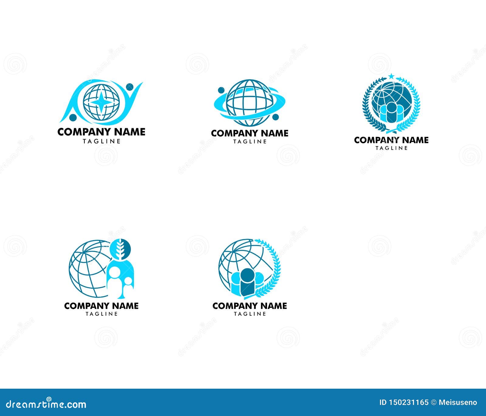 Set of World Community Vector Logo Design Elements Stock Vector ...