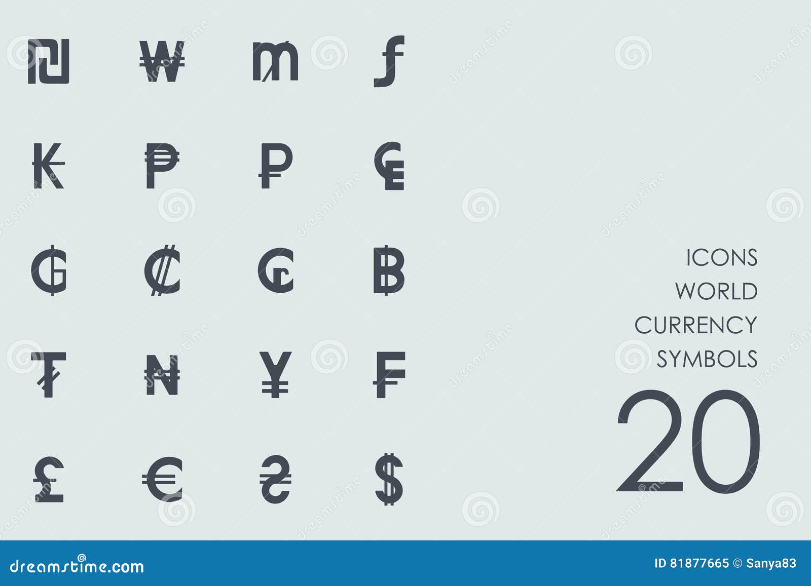 Set Of World Currency Symbols Icons Cartoon Vector | CartoonDealer.com ...