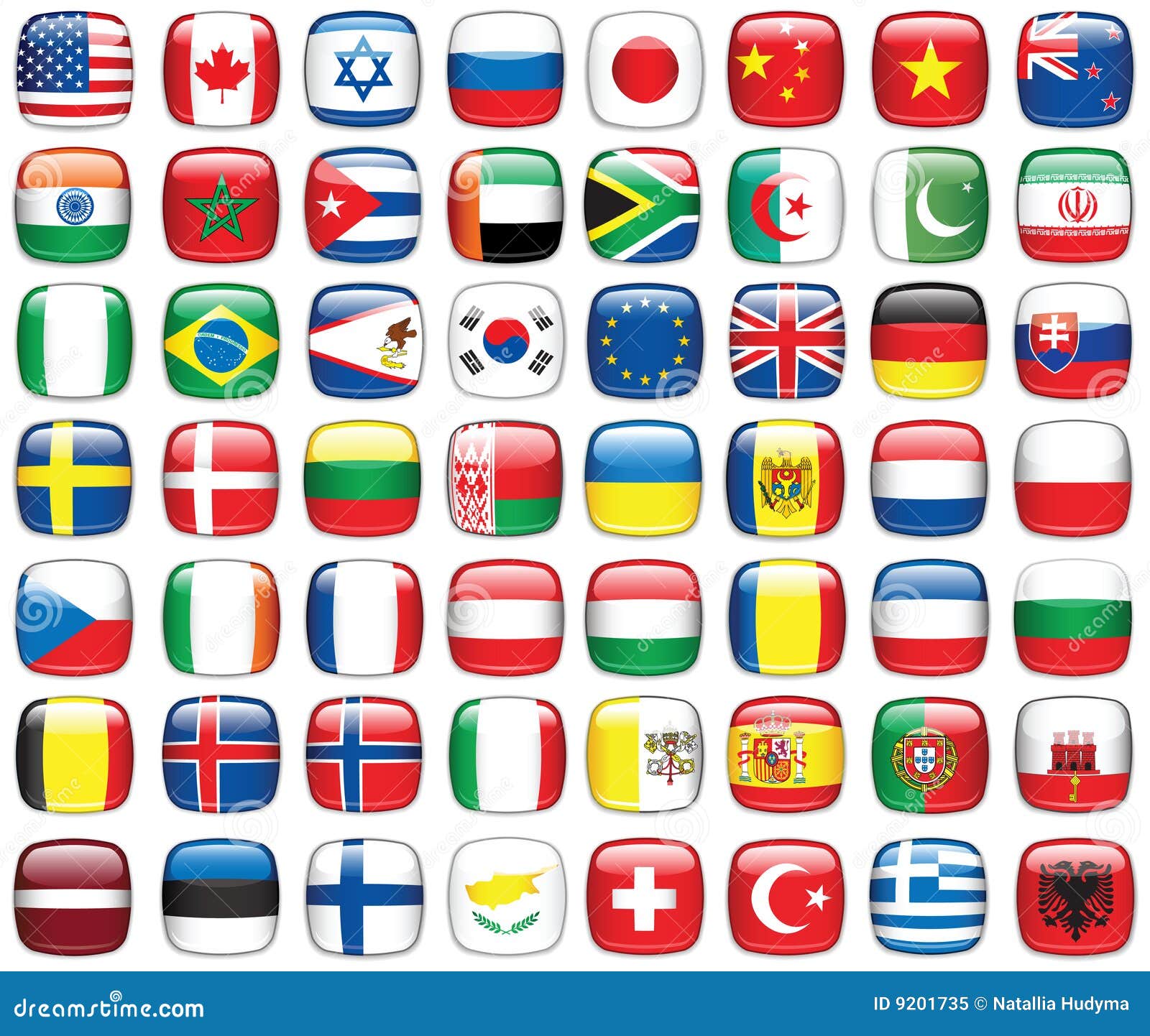 Set of world flags stock vector. Illustration of icon - 9201735