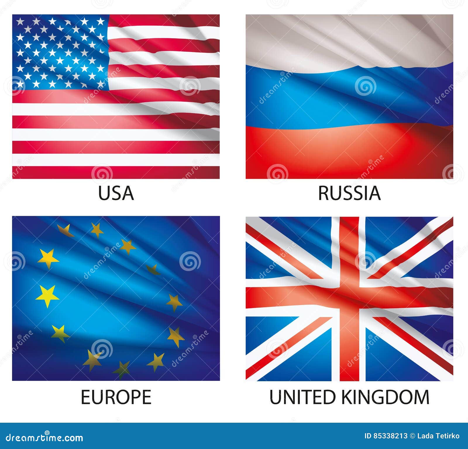 Set of world flags 1 stock vector. Illustration of american - 85338213