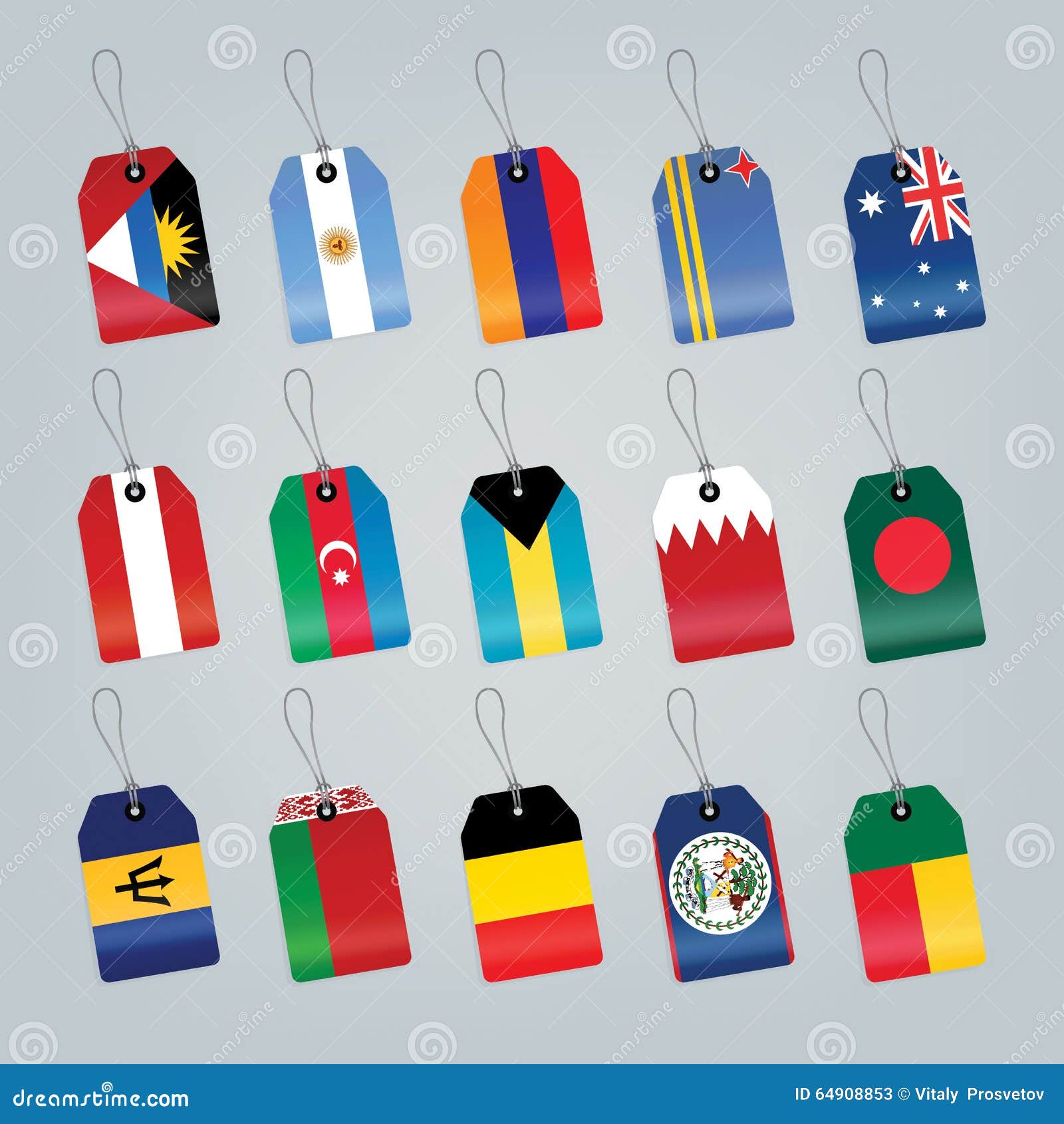 Set of world flags stock vector. Illustration of argentina - 64908853