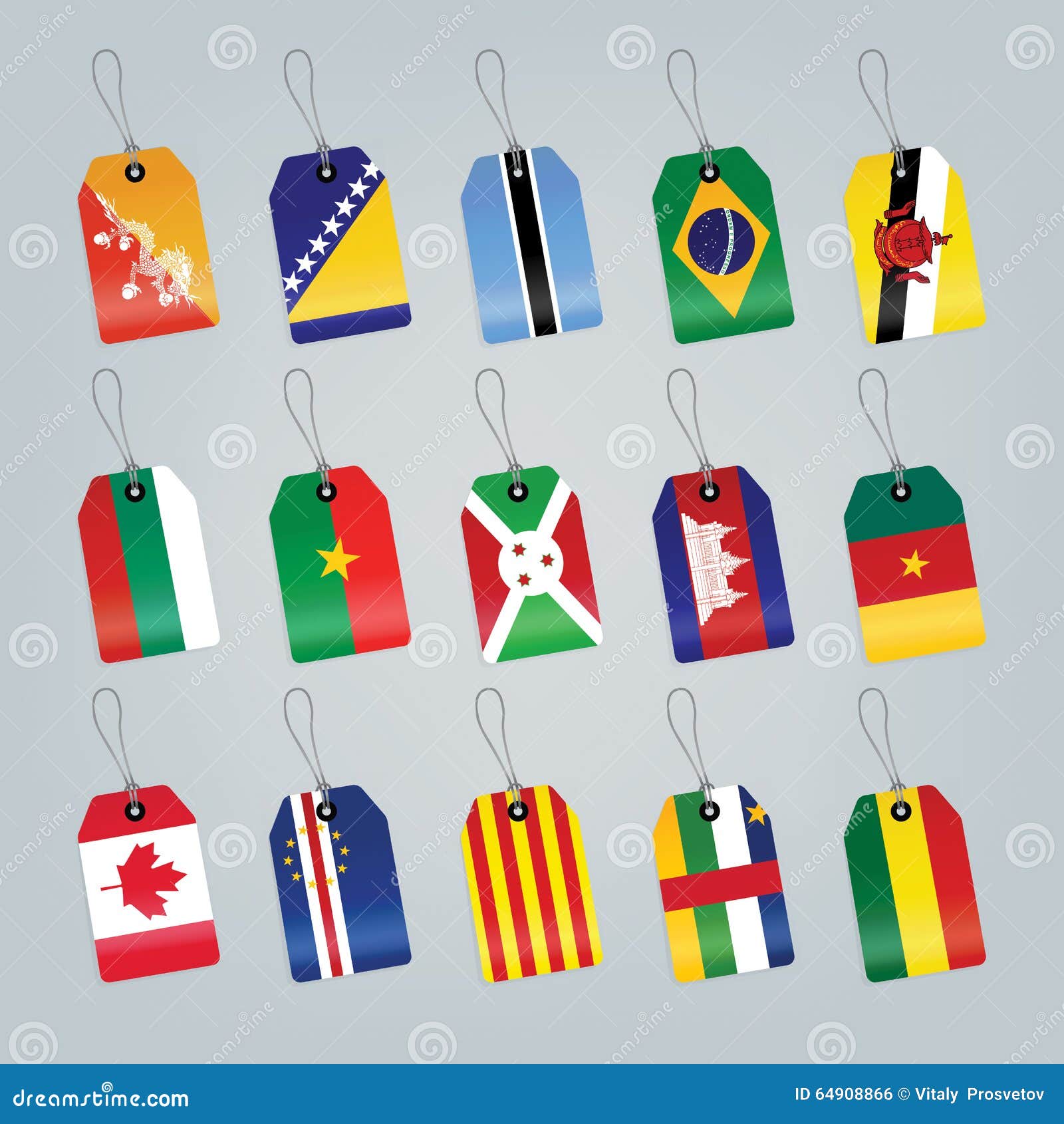 Set of world flags stock vector. Illustration of banner - 64908866