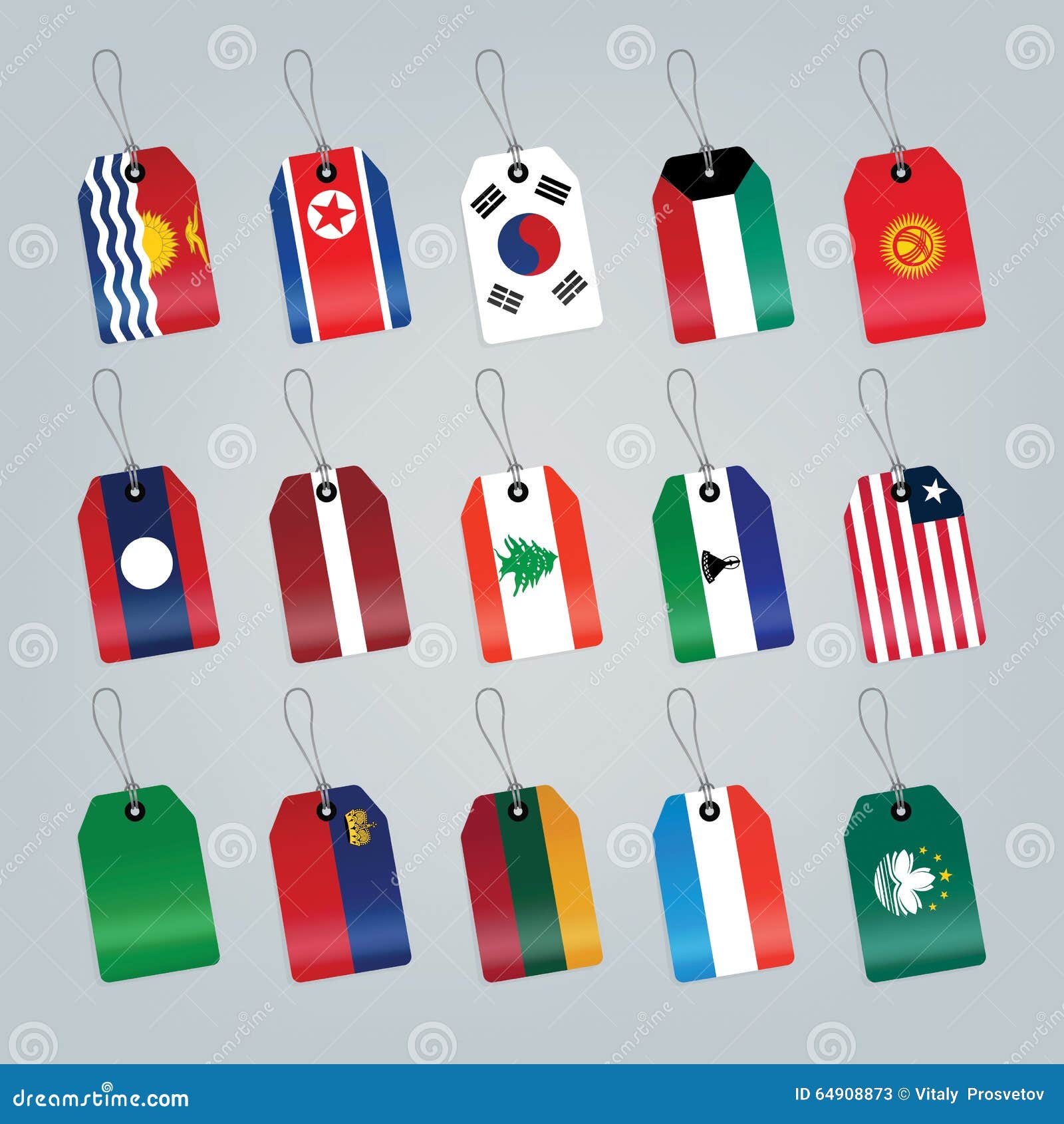 Set of world flags stock vector. Illustration of laos - 64908873