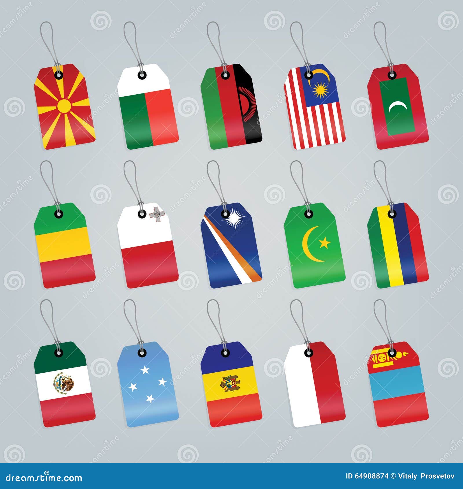 Set of world flags stock vector. Illustration of independence - 64908874