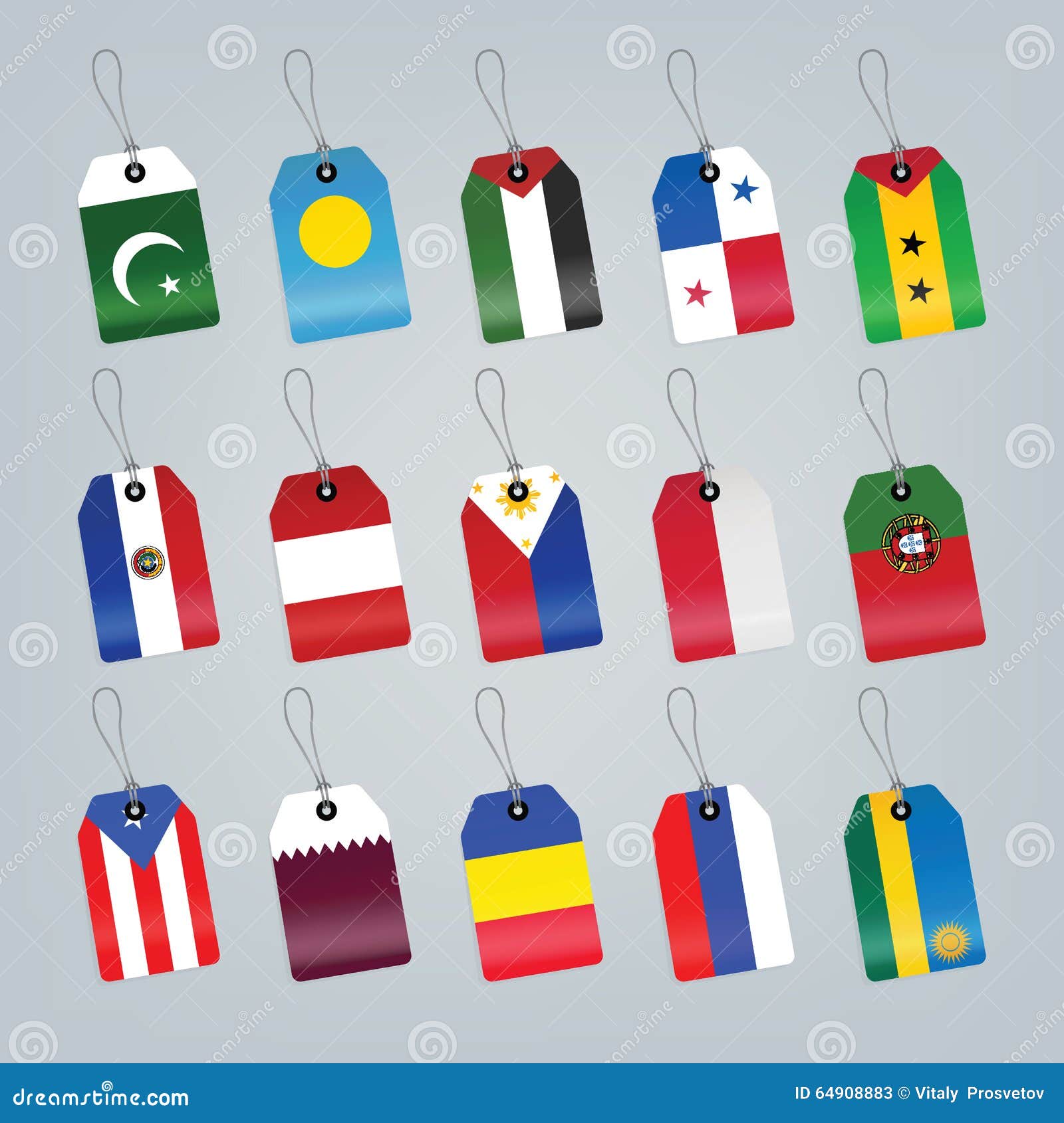 Set of world flags stock vector. Illustration of country - 64908883