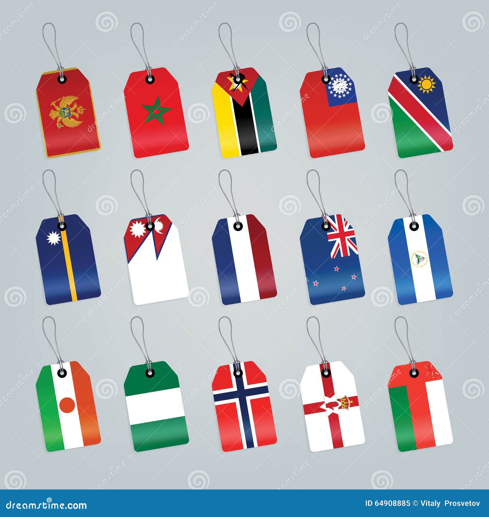 Set of world flags stock vector. Illustration of country - 64908885