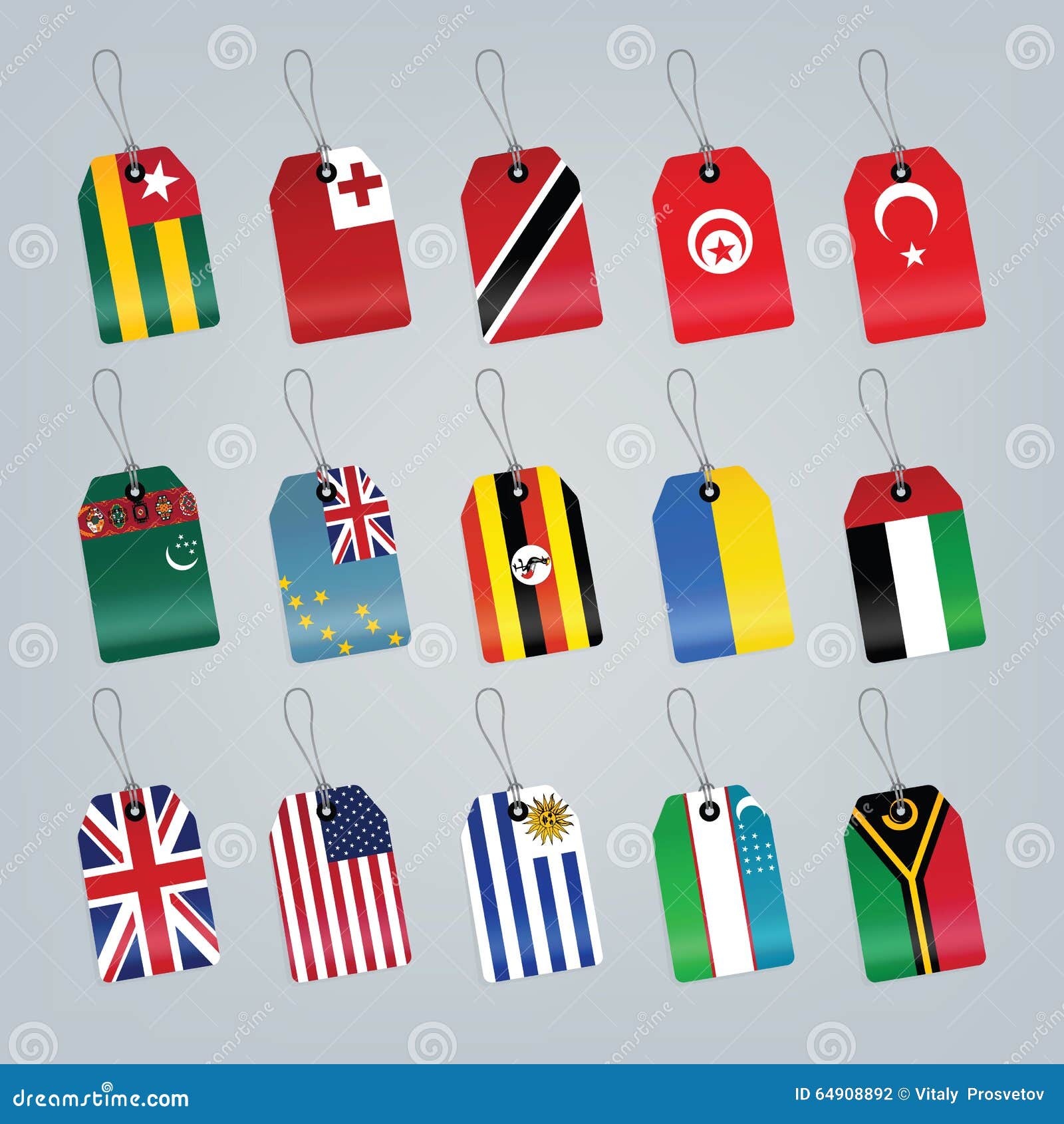Set of world flags stock vector. Illustration of great - 64908892