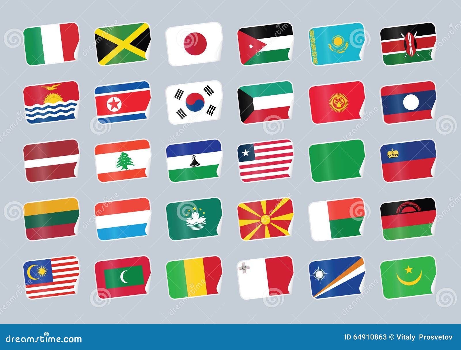 Set Of World Flags. Cartoon Vector | CartoonDealer.com #64910863