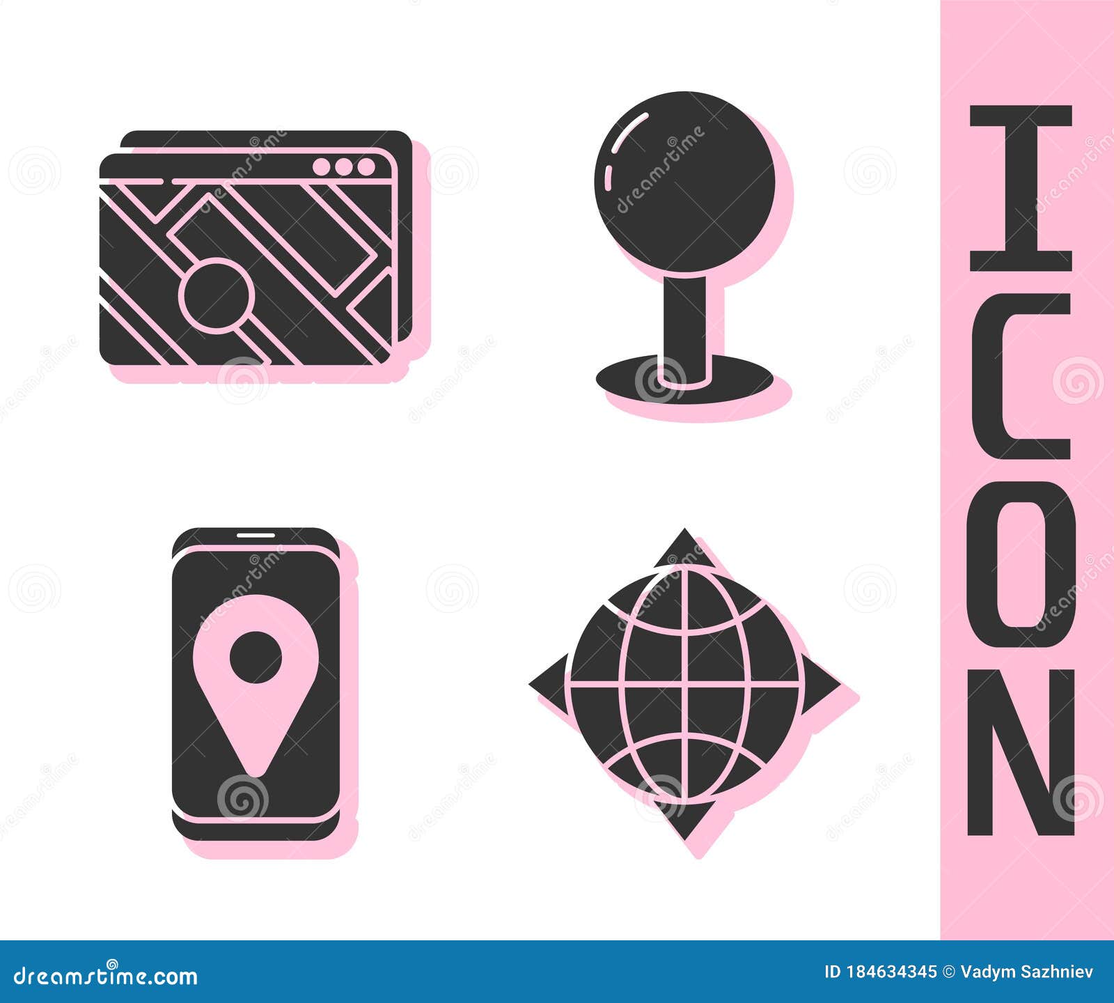 Set World Globe with Compass, Infographic of City Map Navigation, City ...