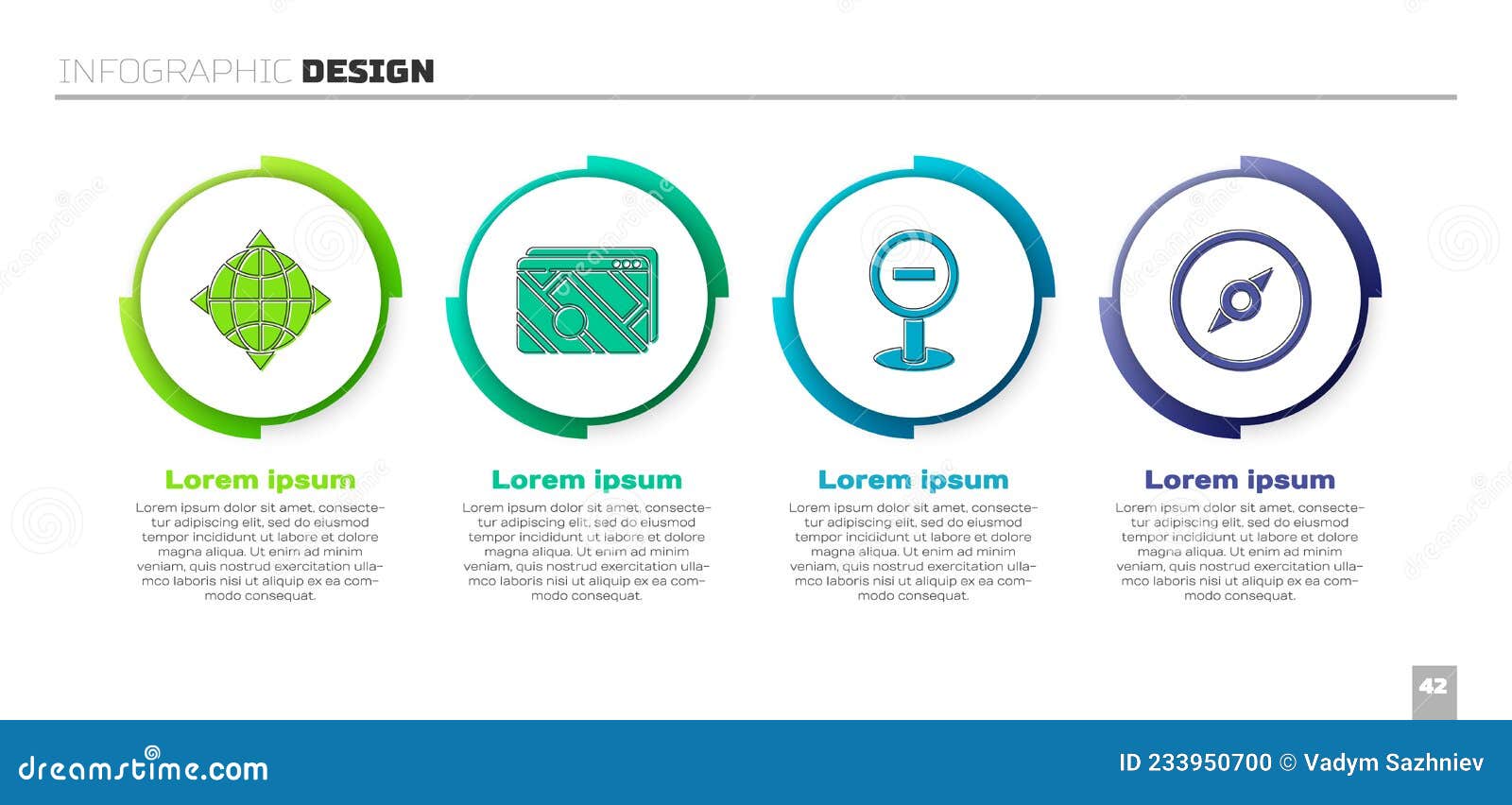 Set World Globe with Compass, Infographic of City Map Navigation, Stop ...