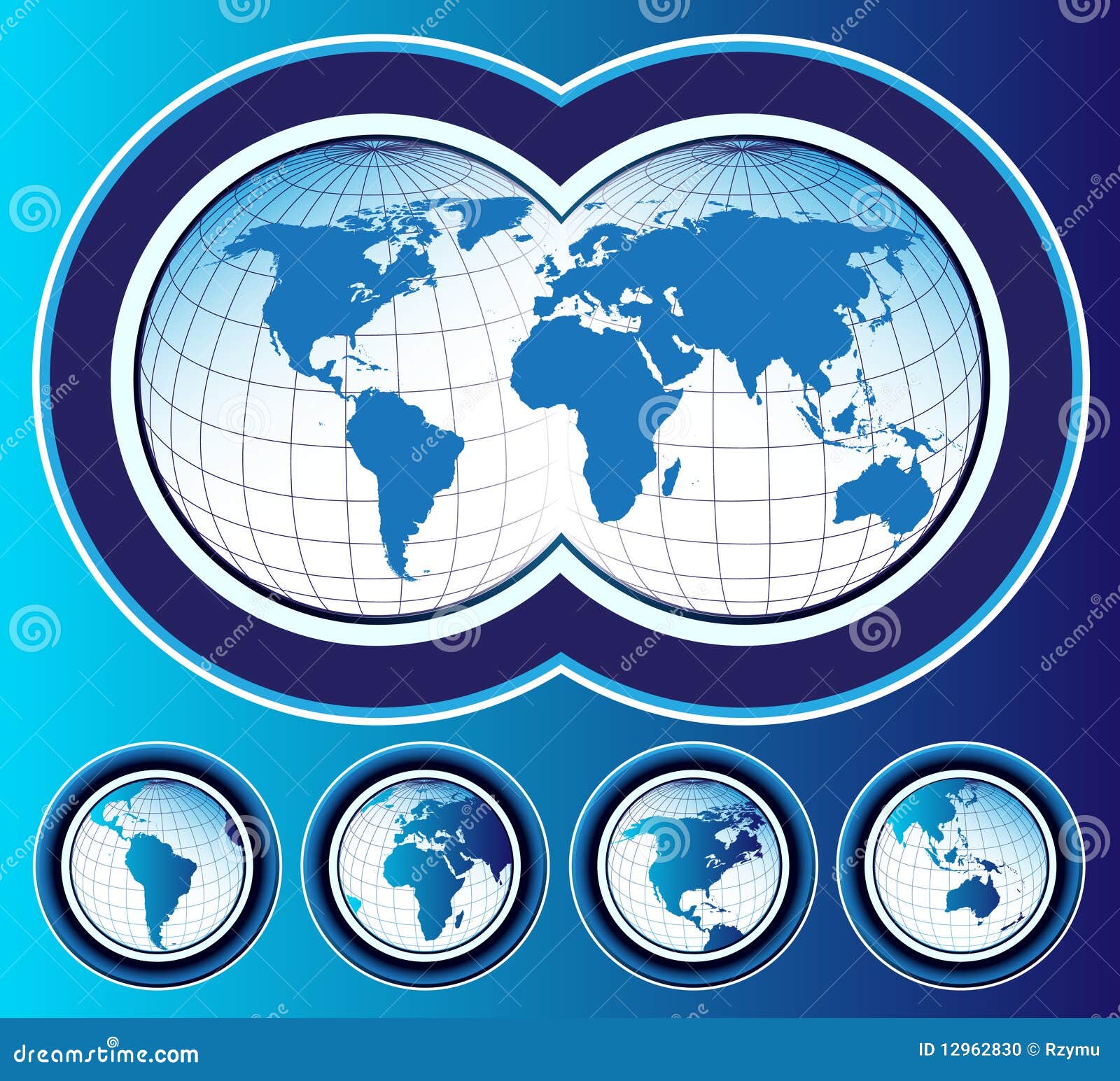 Set of world maps stock vector. Illustration of shape - 12962830