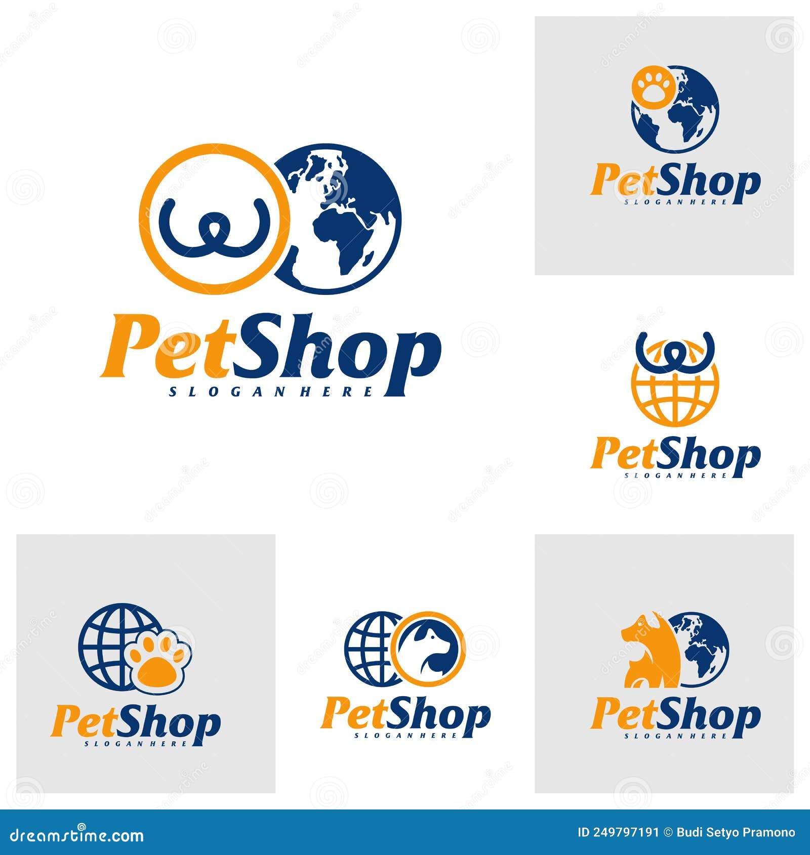 Set of World Pet Logo Design Template. Pet Logo Concept Vector Stock ...