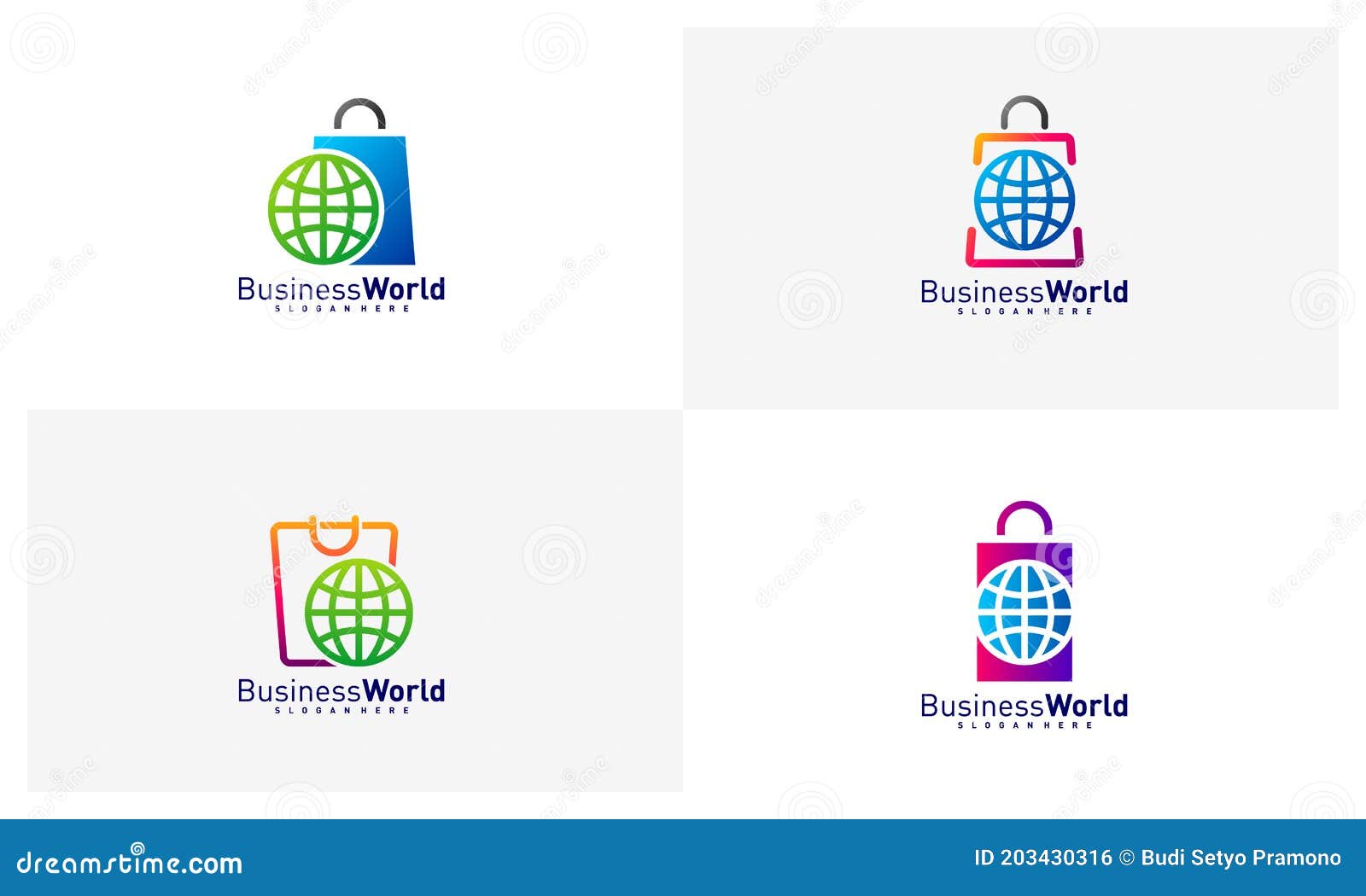 Set of World Shop Logo Vector Template, Creative World Logo Design ...