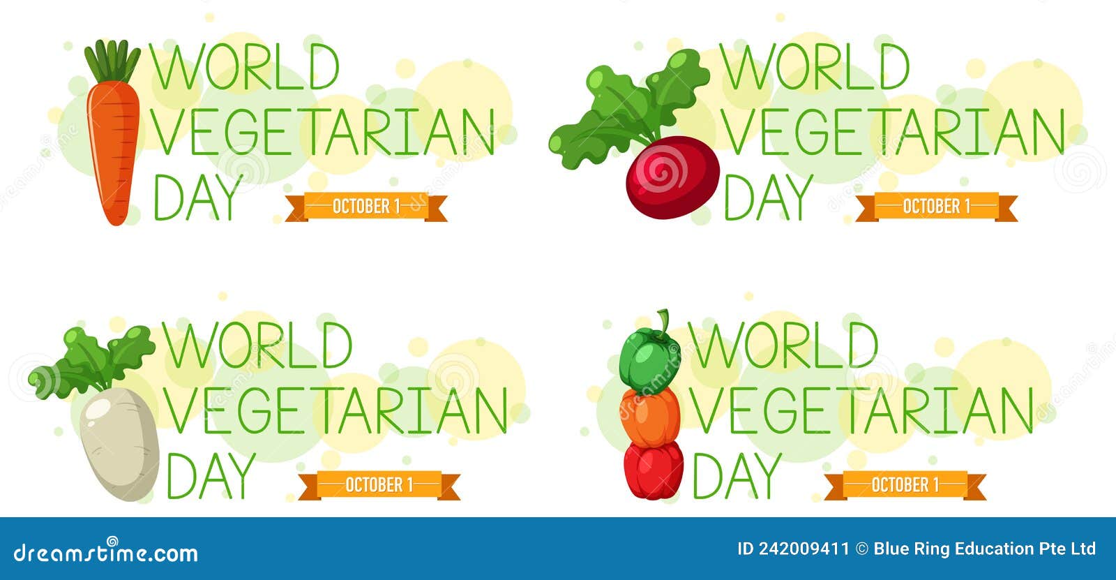 Set of World Vegetable Day Poster Stock Vector - Illustration of radish ...