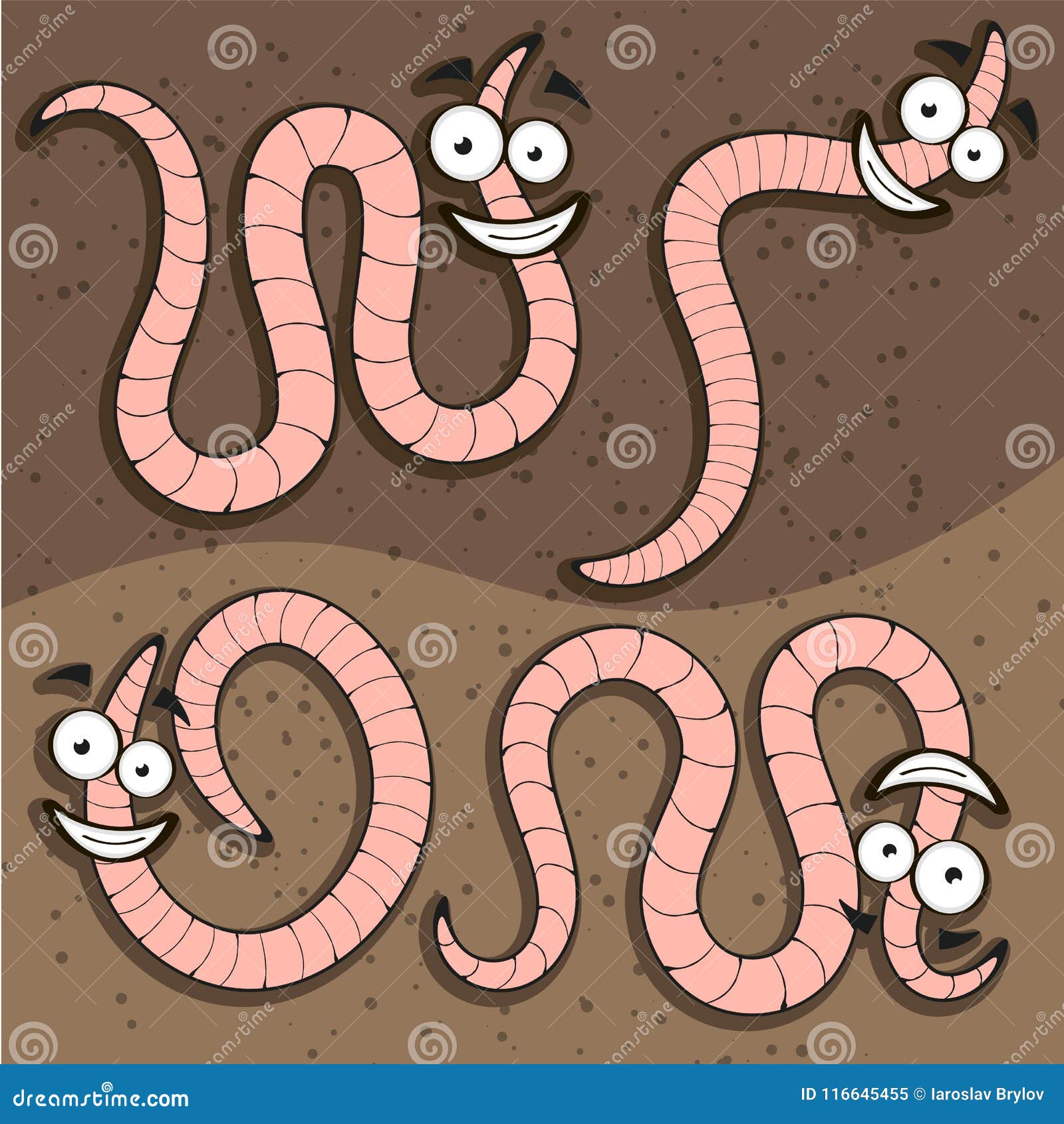 Set of worm stock vector. Illustration of illustrate - 116645455
