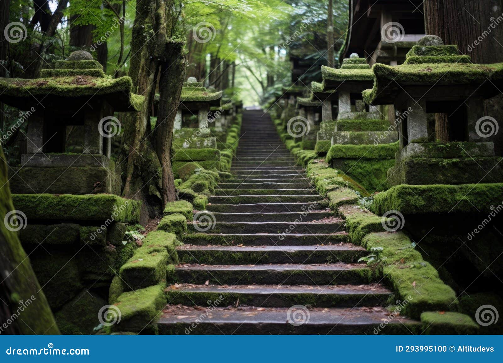 A Set of Worn Stone Stairs Leading To a Shrine Stock Photo - Image of ...