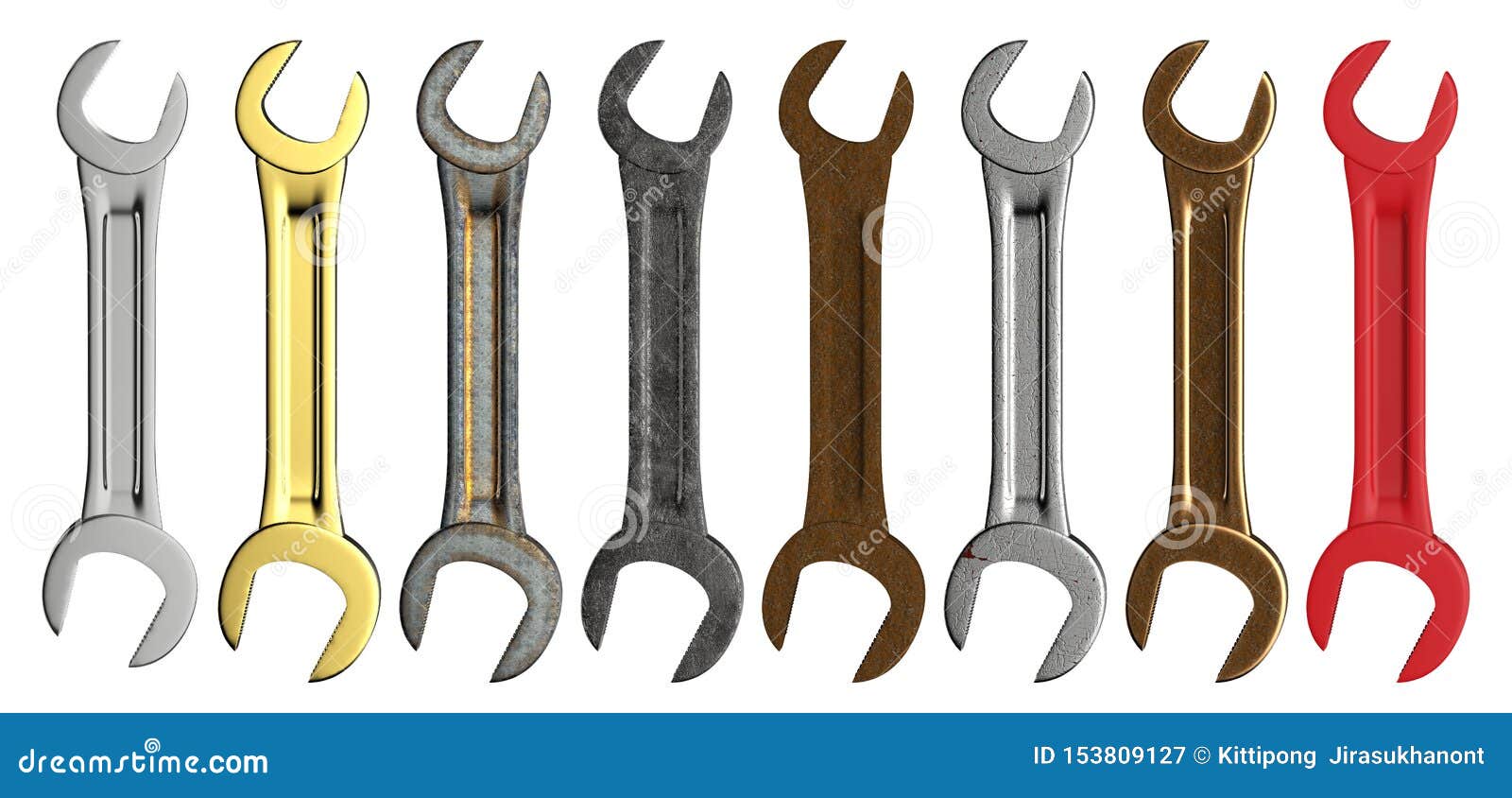 Set of wrench stock illustration. Illustration of equipment - 153809127