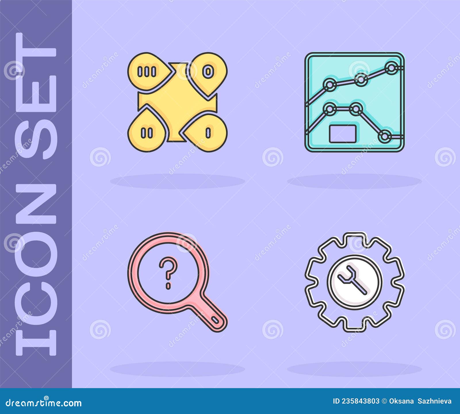 Set Wrench and Gear, Infographic Element, Unknown Search and Graph ... Set Wrench and Gear, Infographic Element, Unknown Search and Graph ...