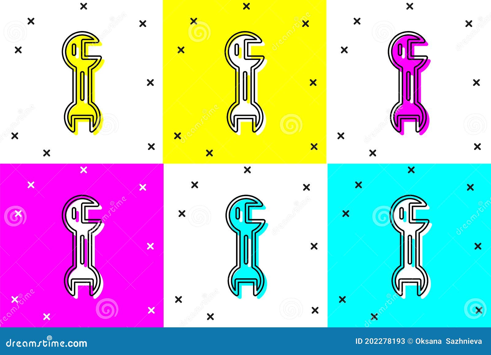 Set Wrench Spanner Icon Isolated on Color Background. Vector Stock ... Set Wrench Spanner Icon Isolated on Color Background. Vector Stock ...