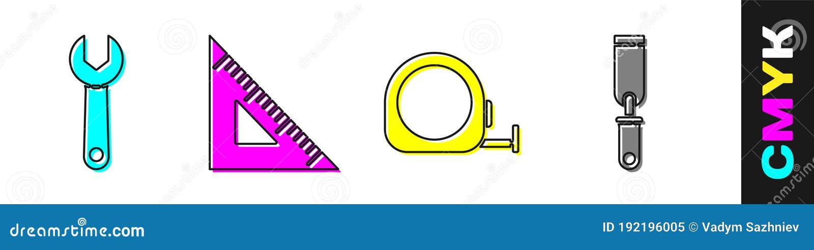 Set Wrench Spanner, Triangular Ruler, Roulette Construction and Rasp ...