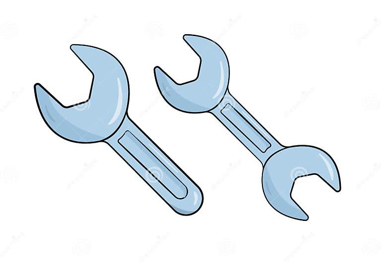 Set of wrenches. Cartoon stock illustration. Illustration of equipment ...