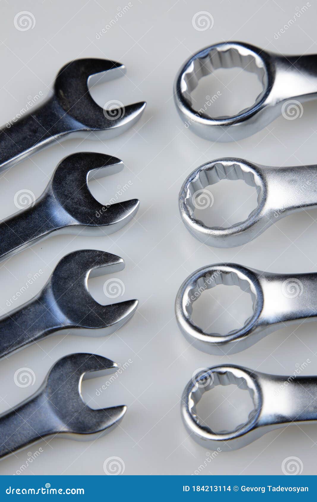 Set of Wrenches. Chromed Tools for Auto and Construction Stock Photo ...