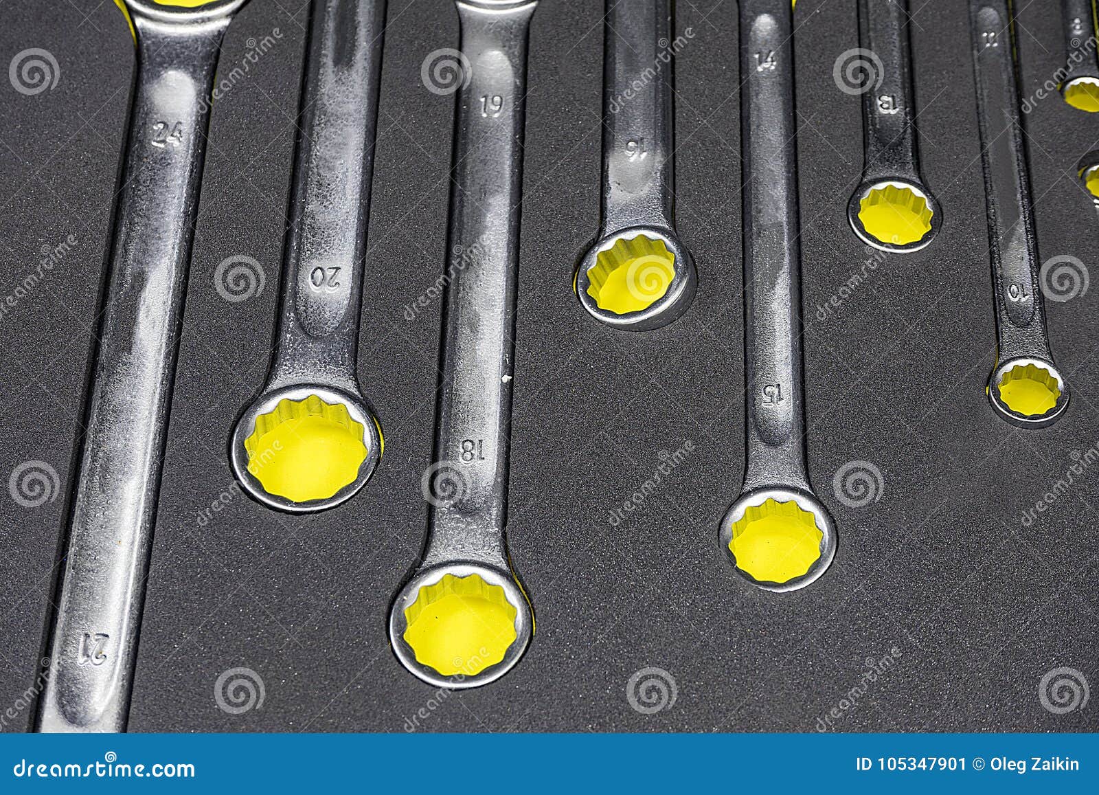 A set of wrenches stock image. Image of silver, hardware - 105347901
