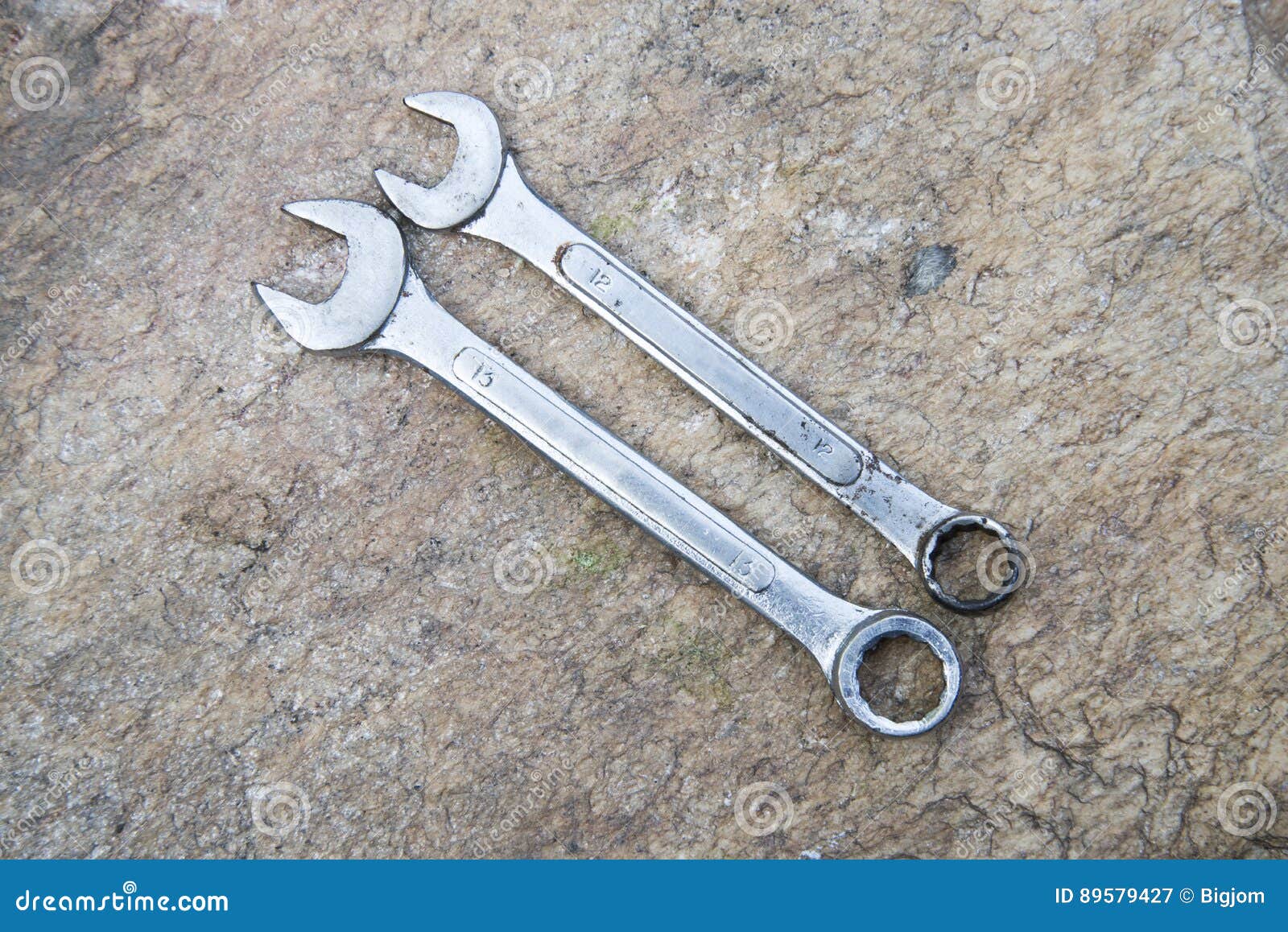 Set of Wrenches , Two Spanners Stock Image - Image of house, equipment ...