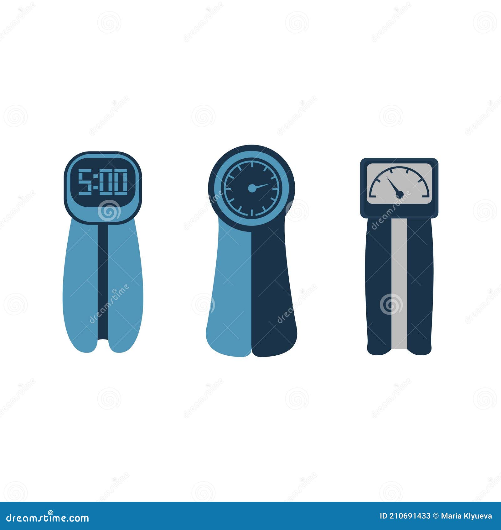 Set Wrist Dynamometer or Grippers. Flat Vector. Stock Vector ...
