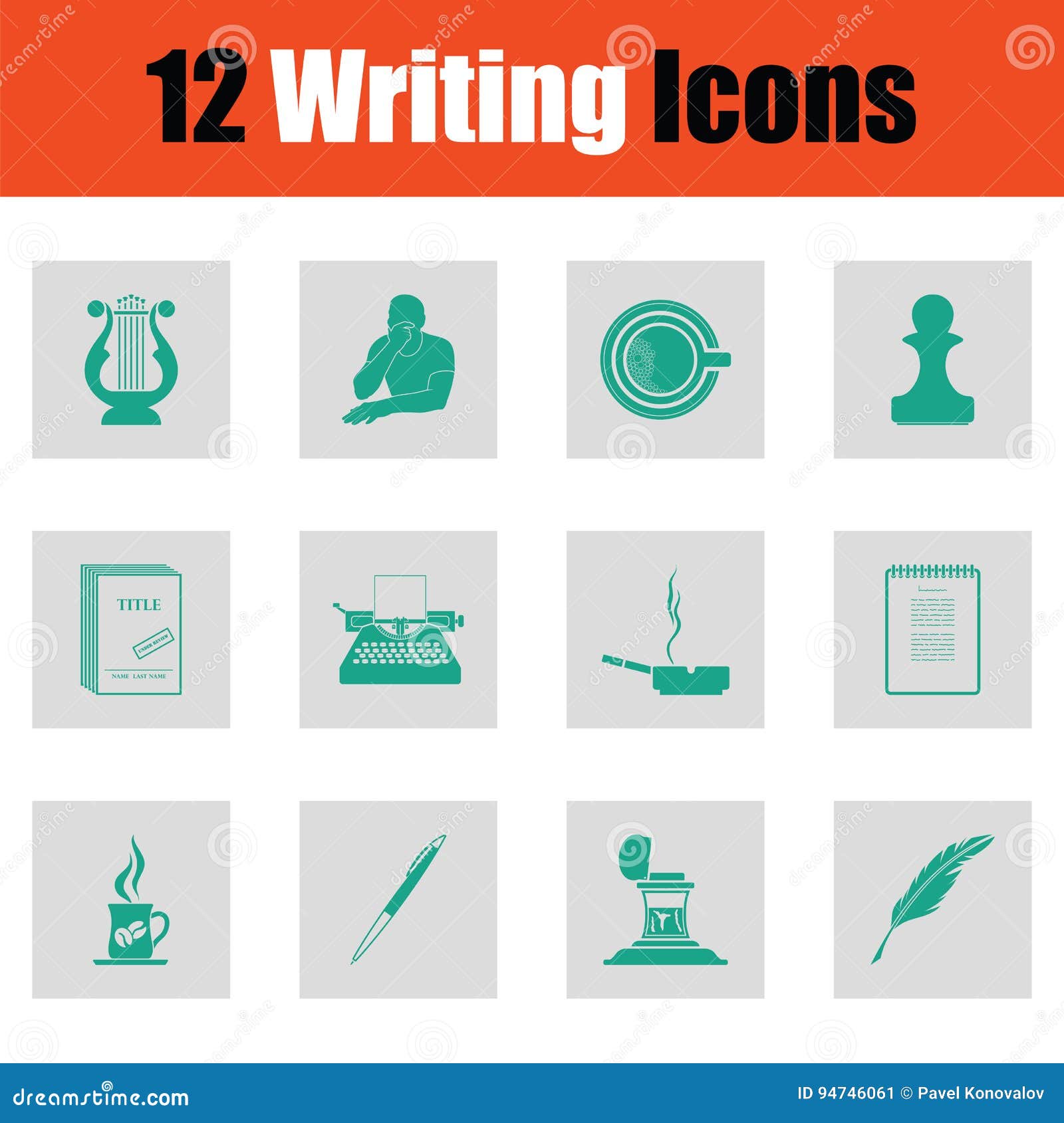 Set of Writing icons stock vector. Illustration of paper - 94746061