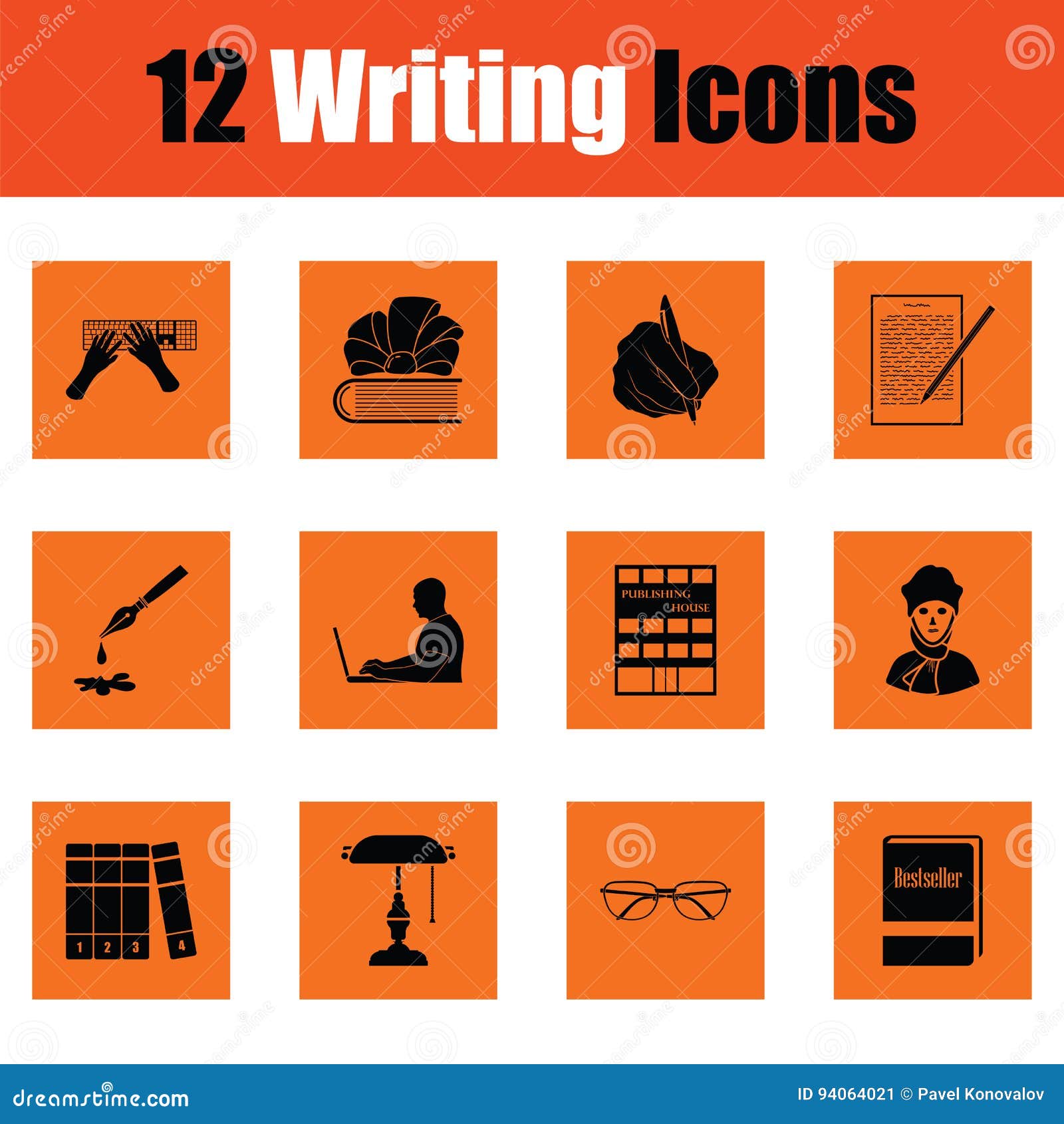Set of writing icons stock vector. Illustration of reading - 94064021