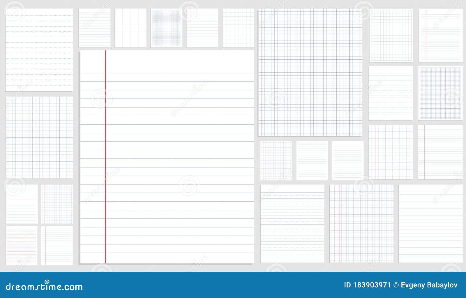 Set of Writing Squared Paper and Ruler - Vector Stock Illustration ...