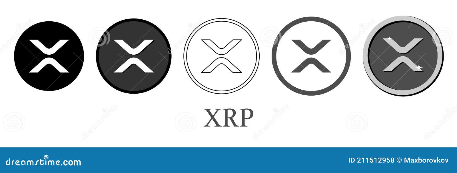 Set of XRP Crypto Currency Icons Editorial Stock Photo - Illustration ...