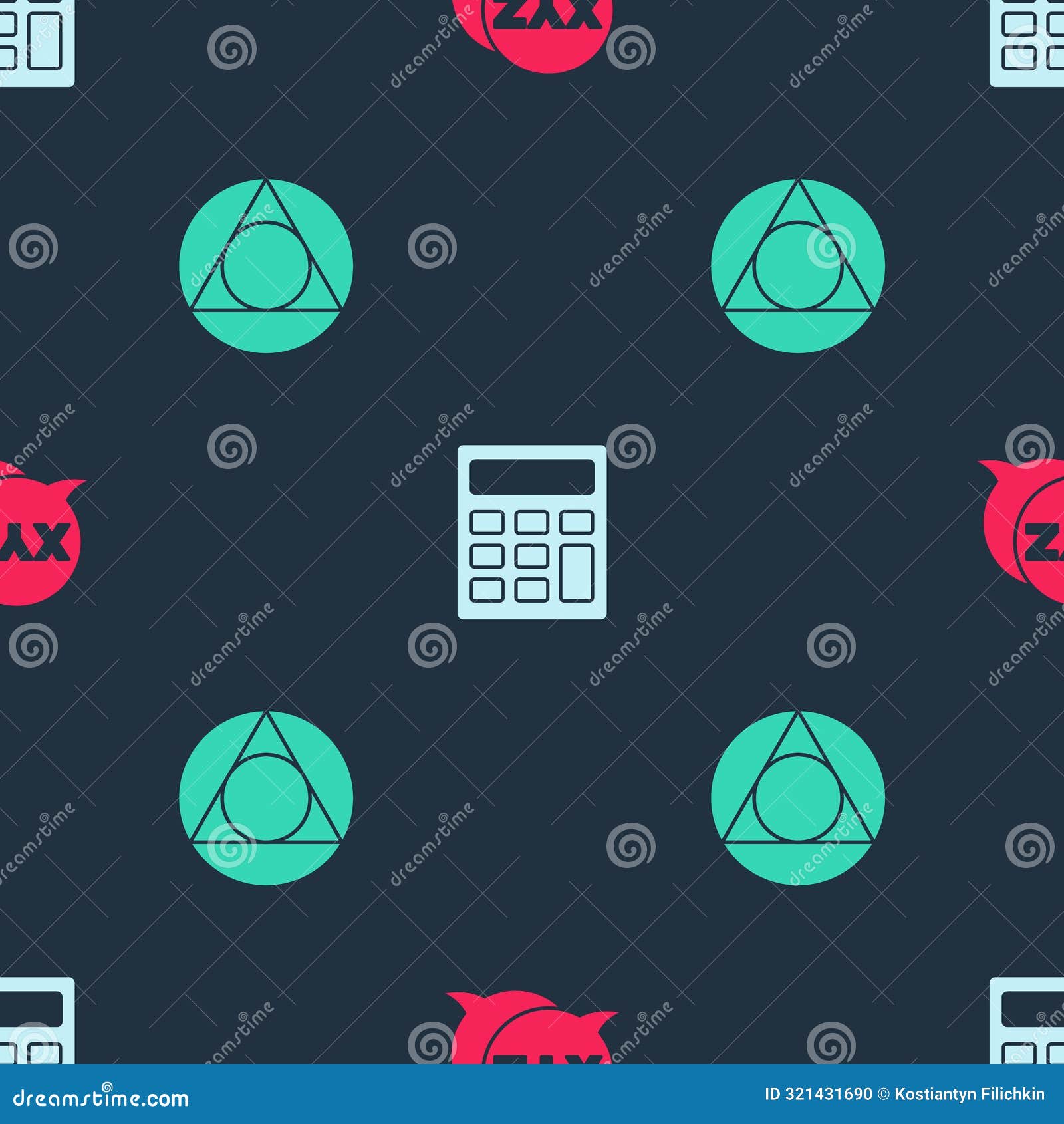 Set XYZ Coordinate System, Calculator and Triangle Math on Seamless ... Set XYZ Coordinate System, Calculator and Triangle Math on Seamless ...