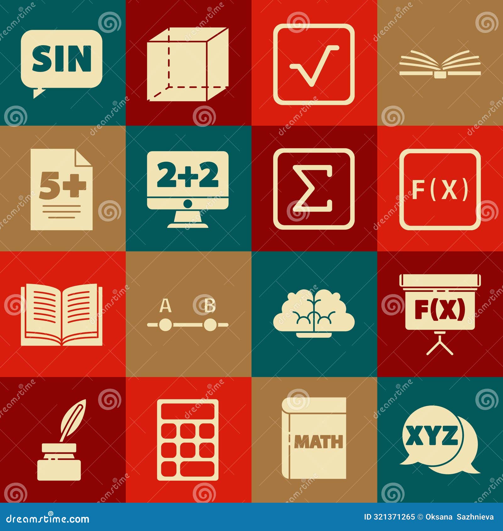 Set Xyz Coordinate System Chalkboard Function Mathematical Symbol