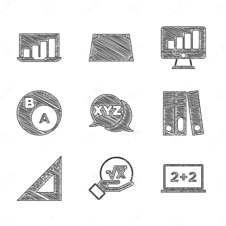 Set XYZ Coordinate System, Square Root of X Glyph, Chalkboard, Office ...