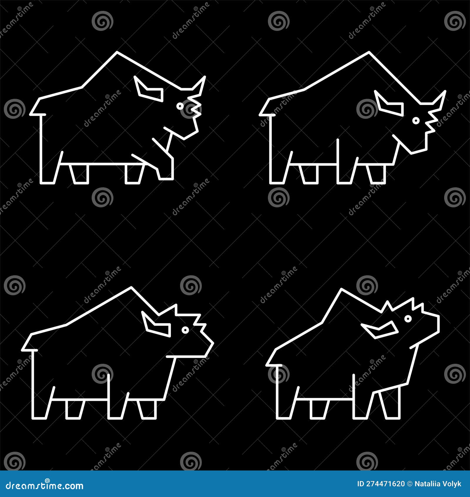 Set of Yak Logo stock vector. Illustration of agriculture - 274471620