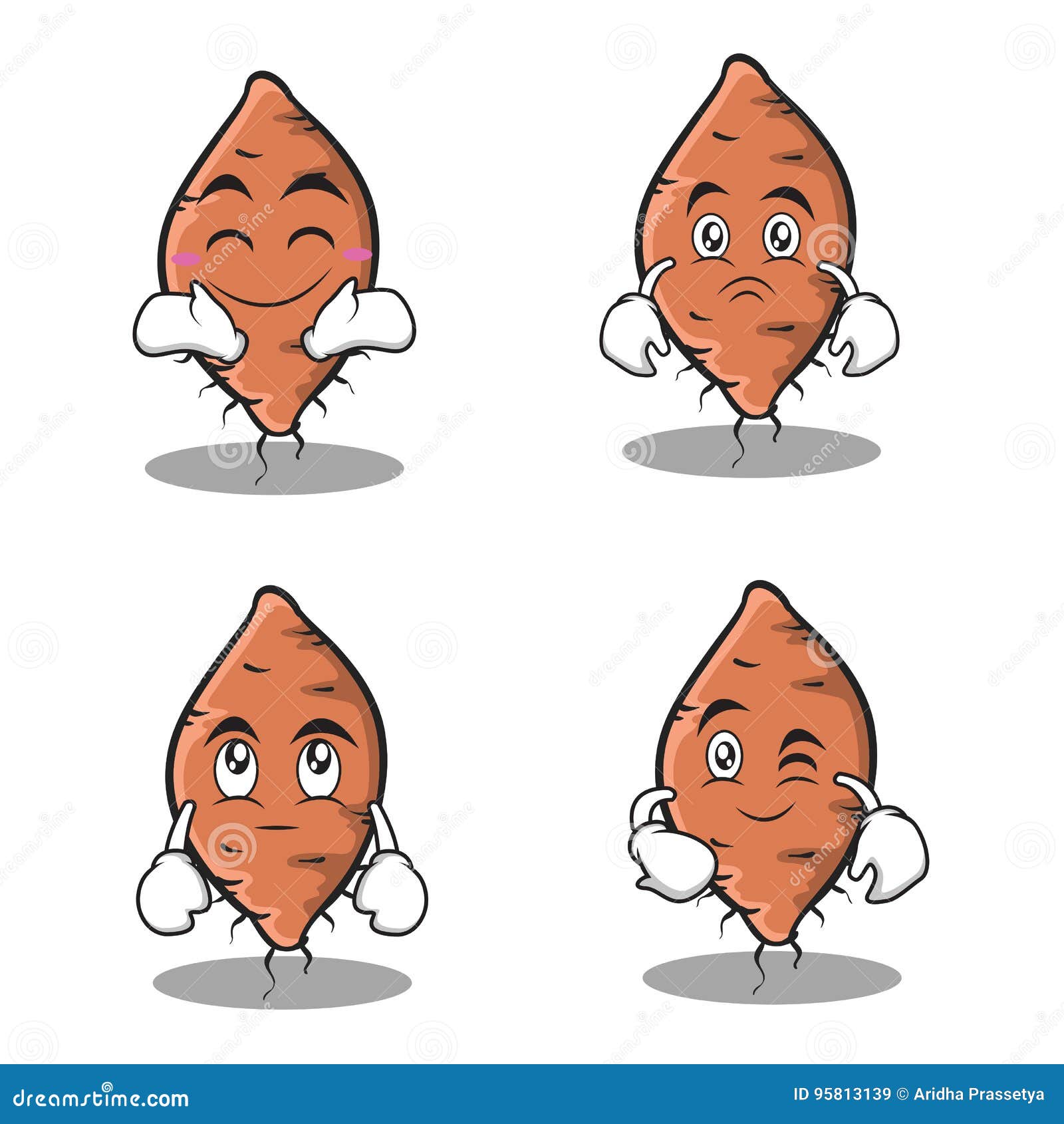 Set Yam Character Collection Stock Stock Vector - Illustration of ...