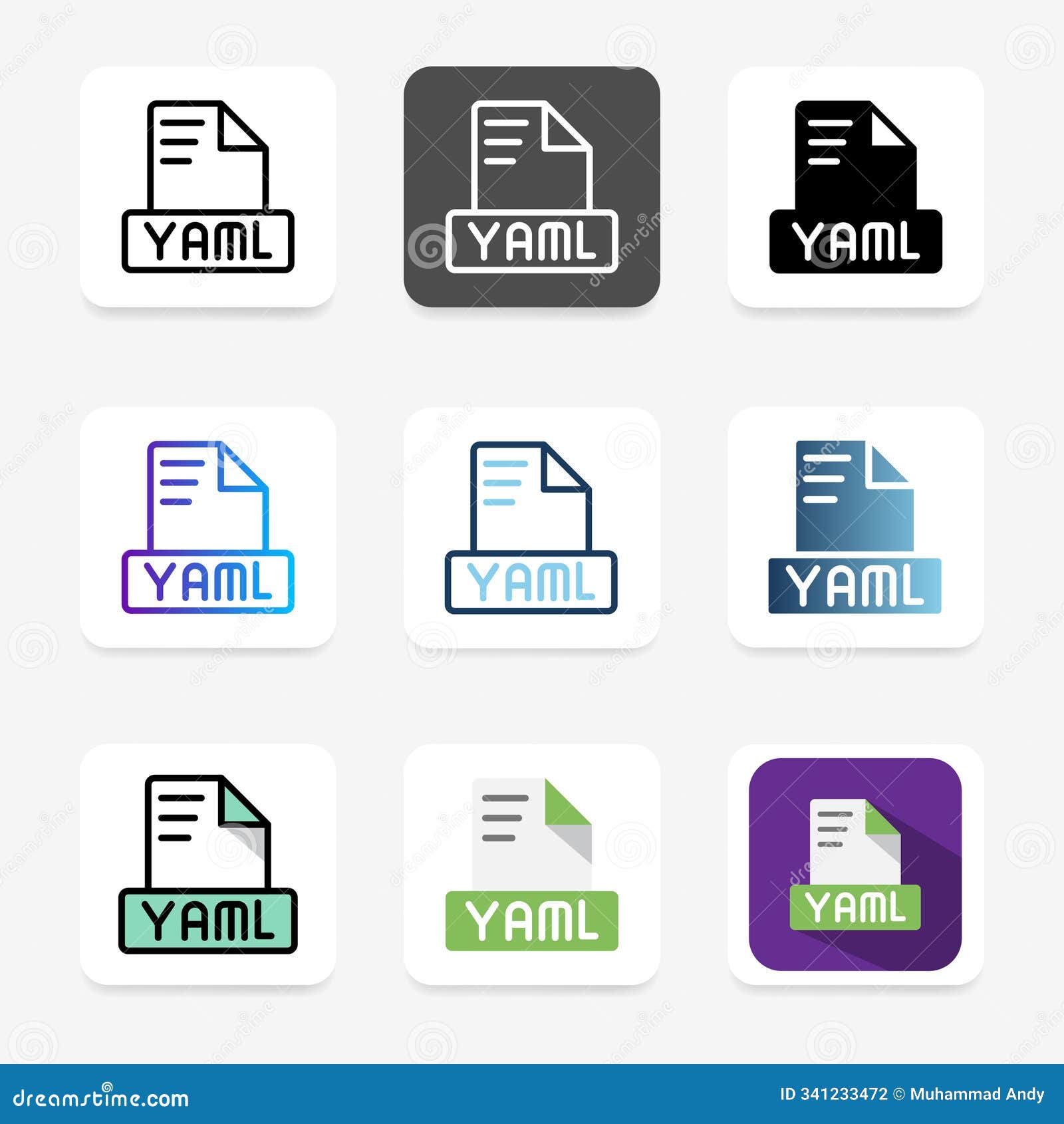 Set Yaml File Format Icons. To Clarify Digital Document Types, File ...