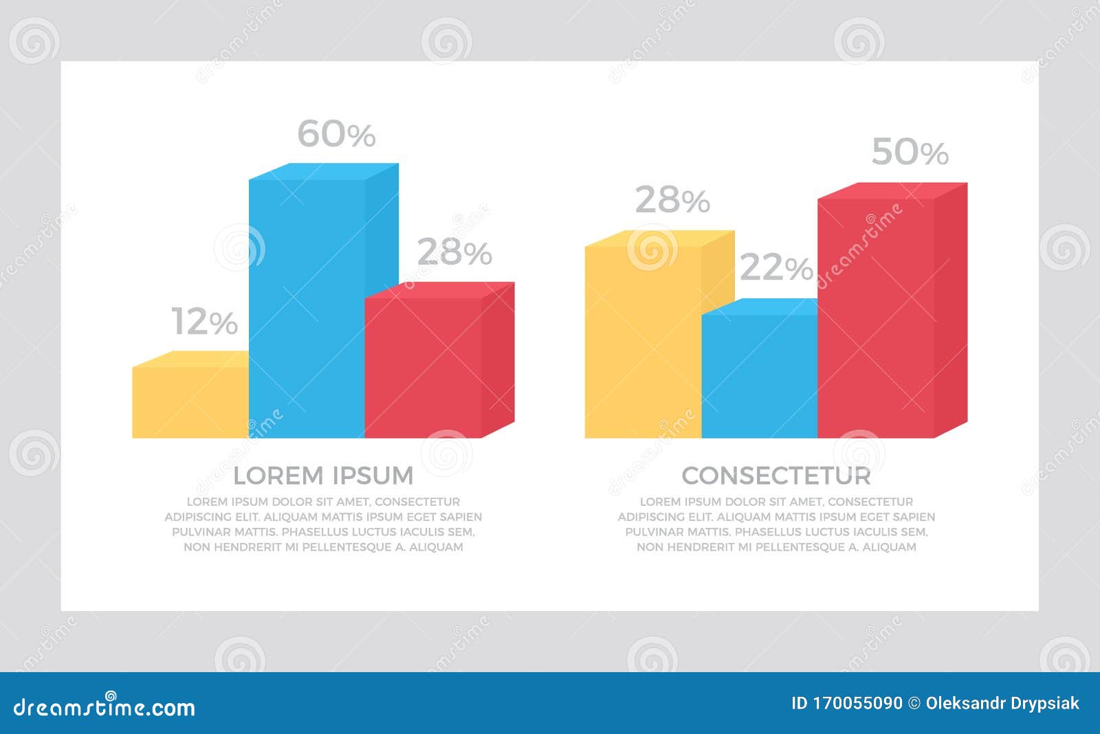 Set of Yellow and Blue, Red Elements for Infographic Presentation ...