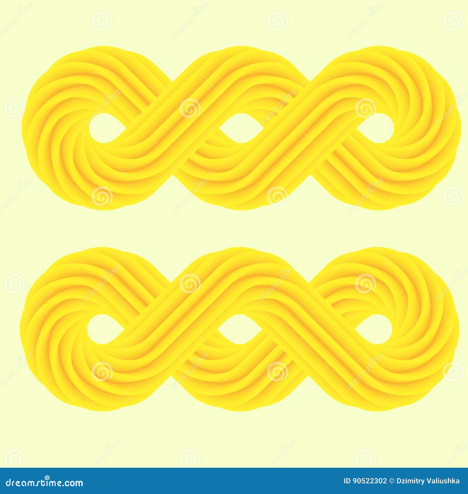 Set of Yellow 3d Infinity Symbol Stock Vector - Illustration of curve ...