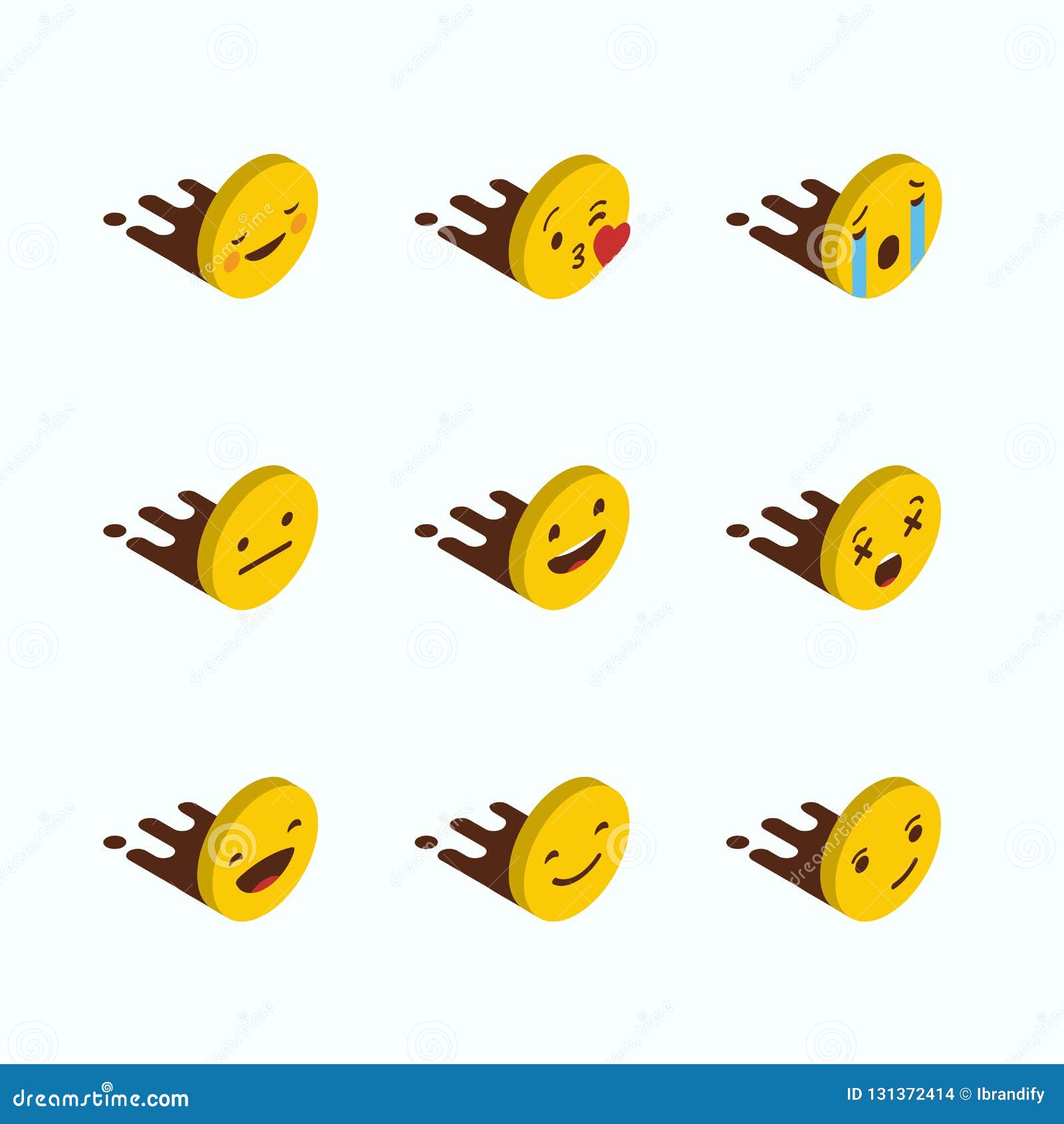 Set of Yellow Emojis Design Vector Stock Vector - Illustration of ...
